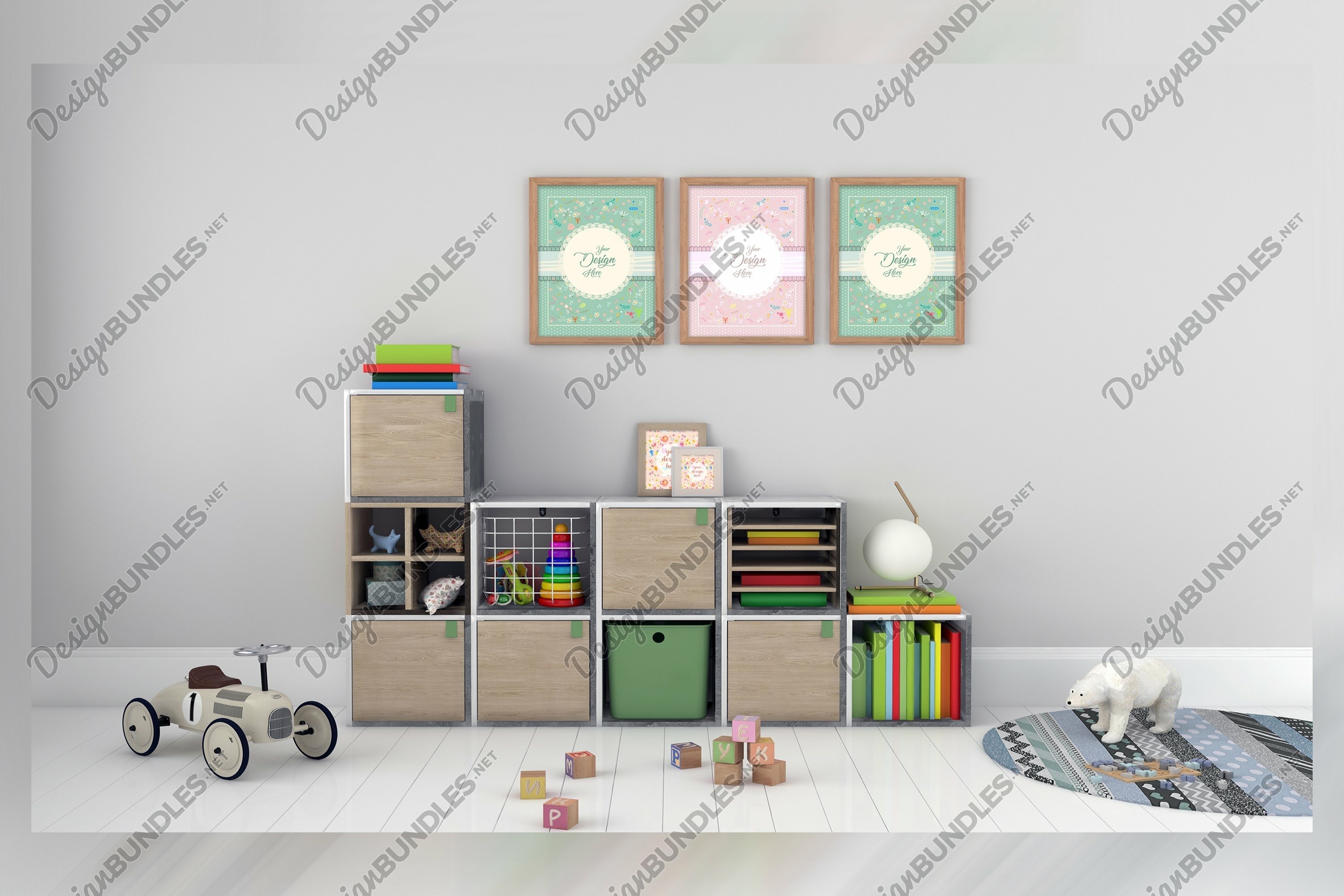 Minimalist and Colorful Room for Kids with frame (1275608) | Frames ...