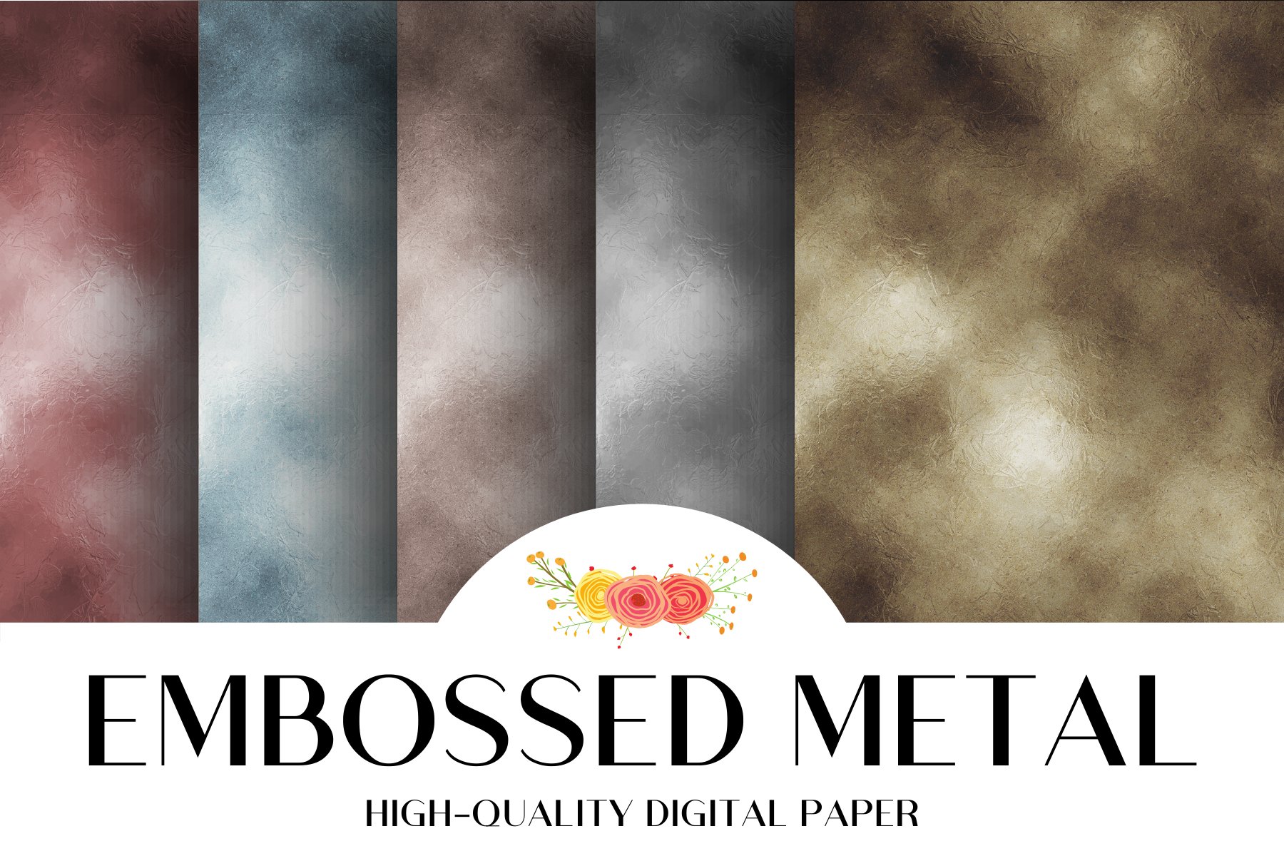 Embossed Metal Surface Floral Texture Graphic (644161) | Textures ...