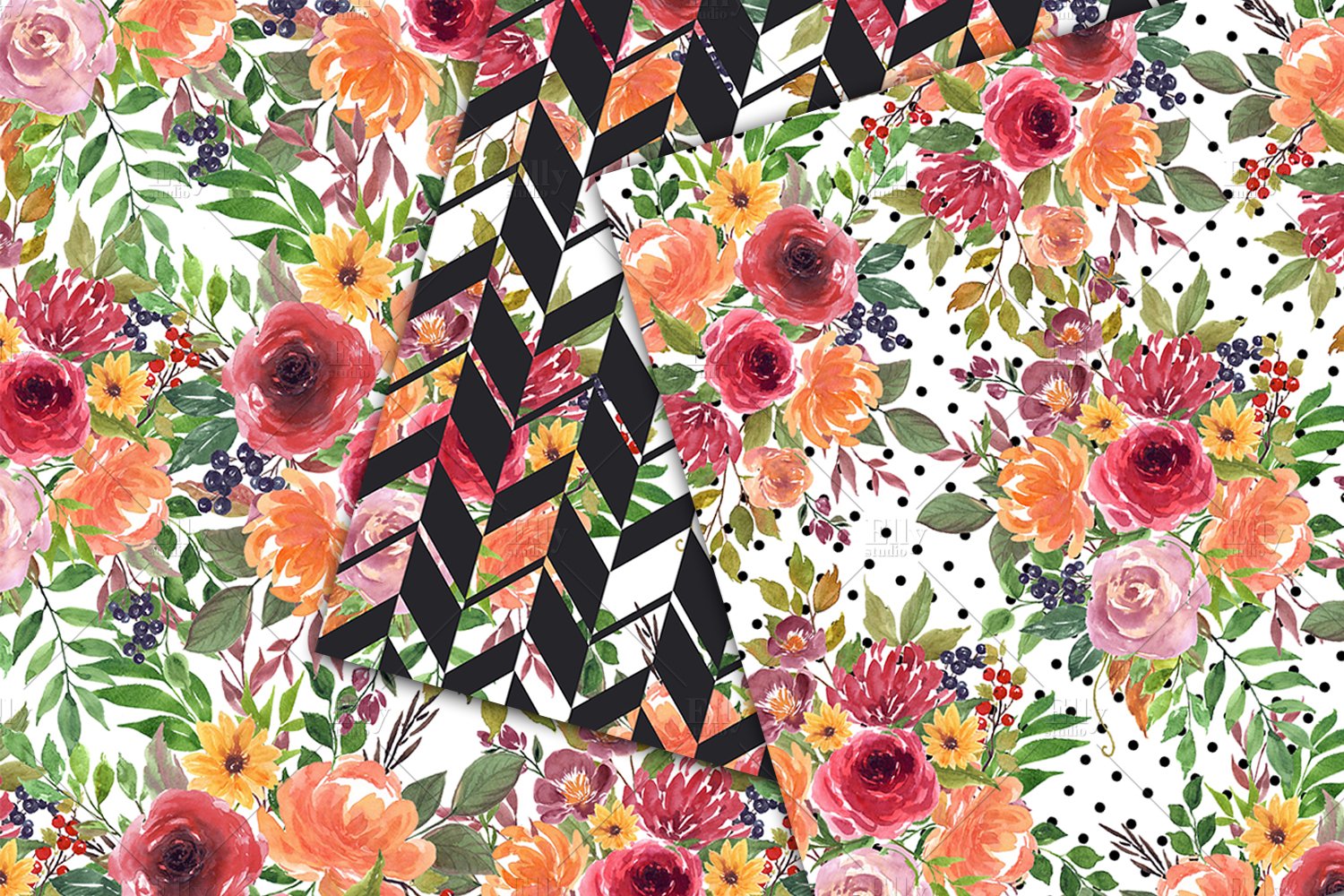 Autumn Watercolor Digital Paper (128907) | Patterns | Design Bundles