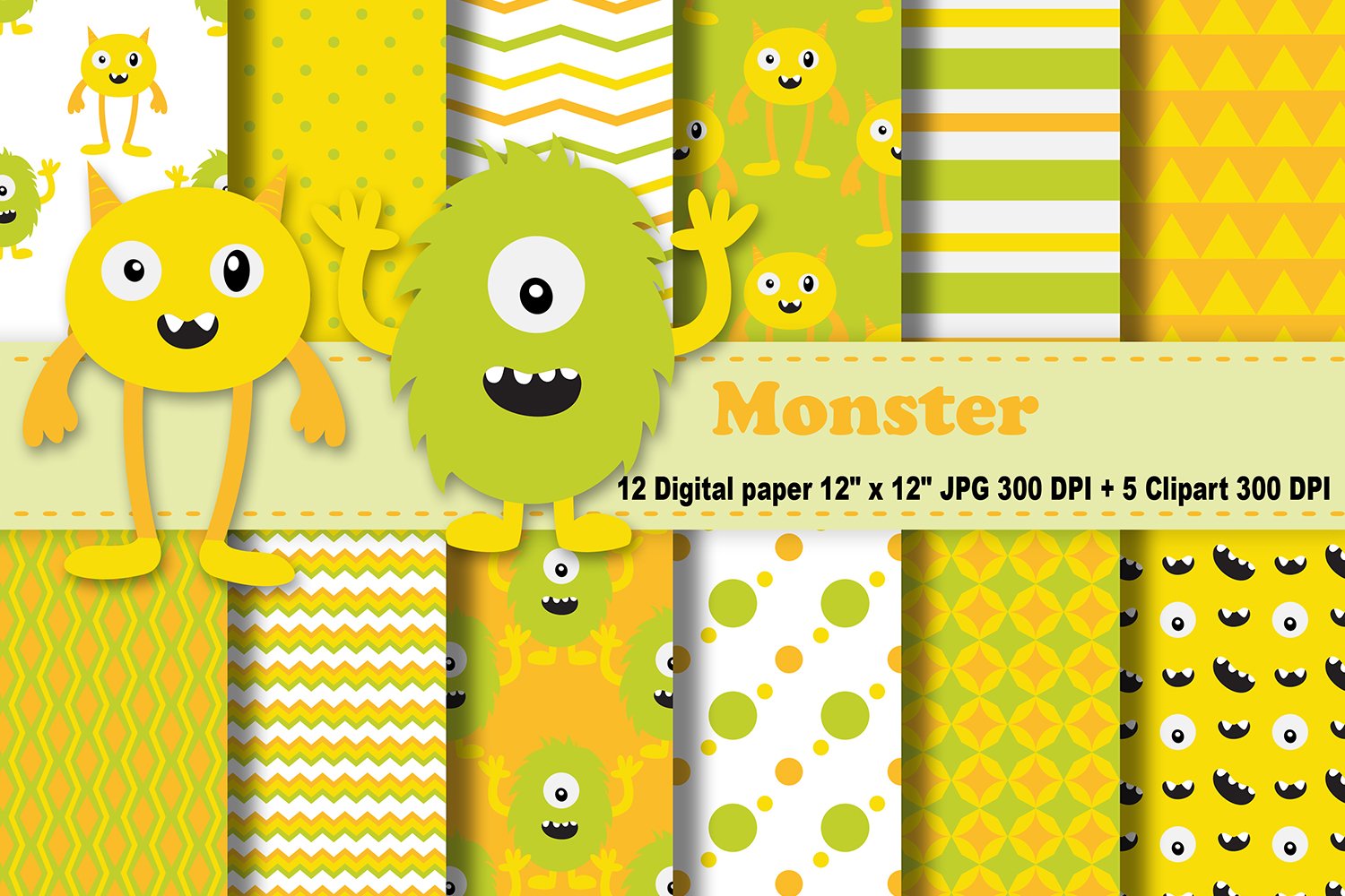 Monster digital Paper, Monsters Background, Monsters. (93380 ...