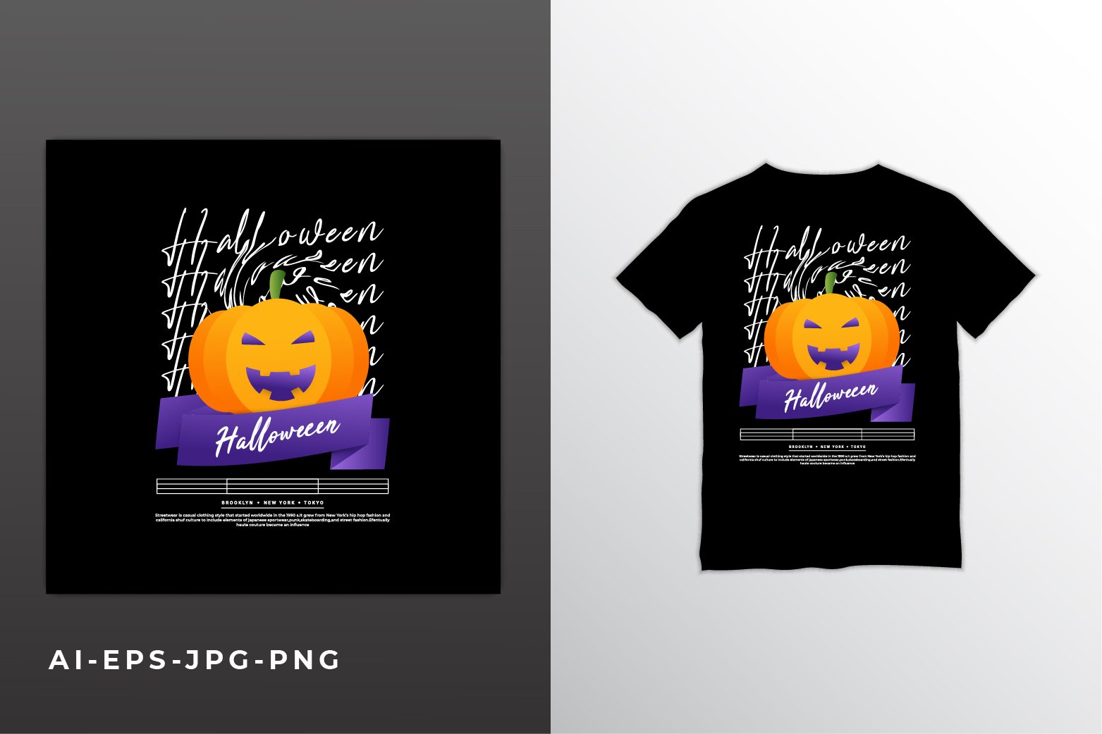 Halloween t-shirts design in streetwear style (2233280) | Vectors ...