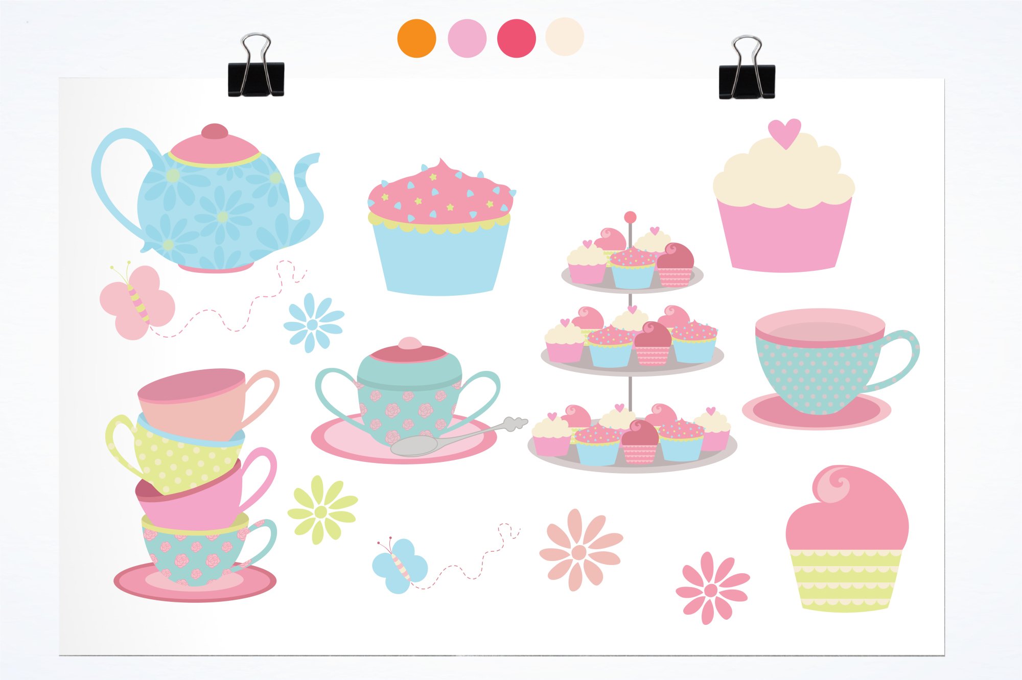 Tea Party graphics and illustrations (17648) | Illustrations | Design ...