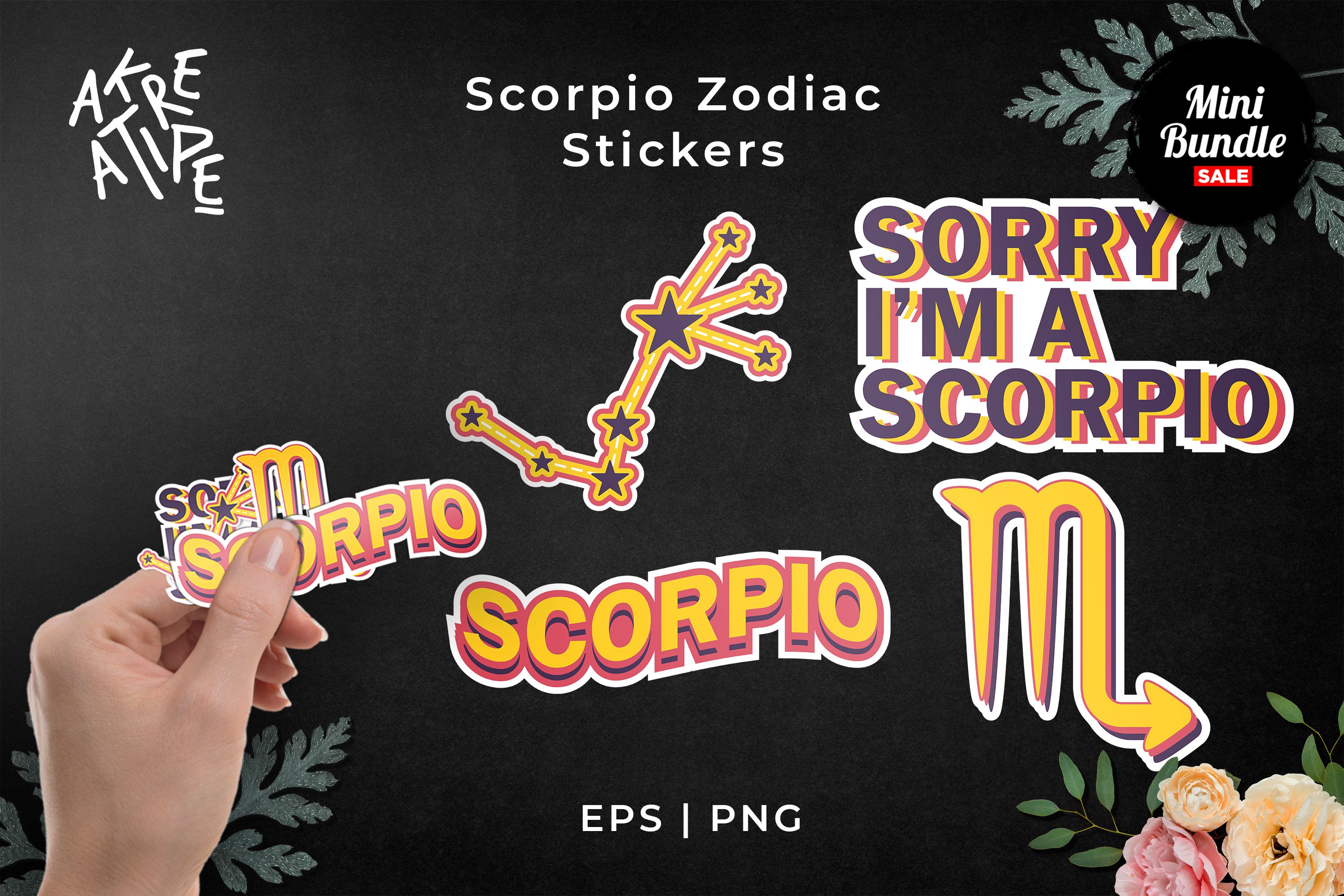 Scorpio Zodiac Stickers PNGs | Printable Stickers Bundle PNG (1180616 ...