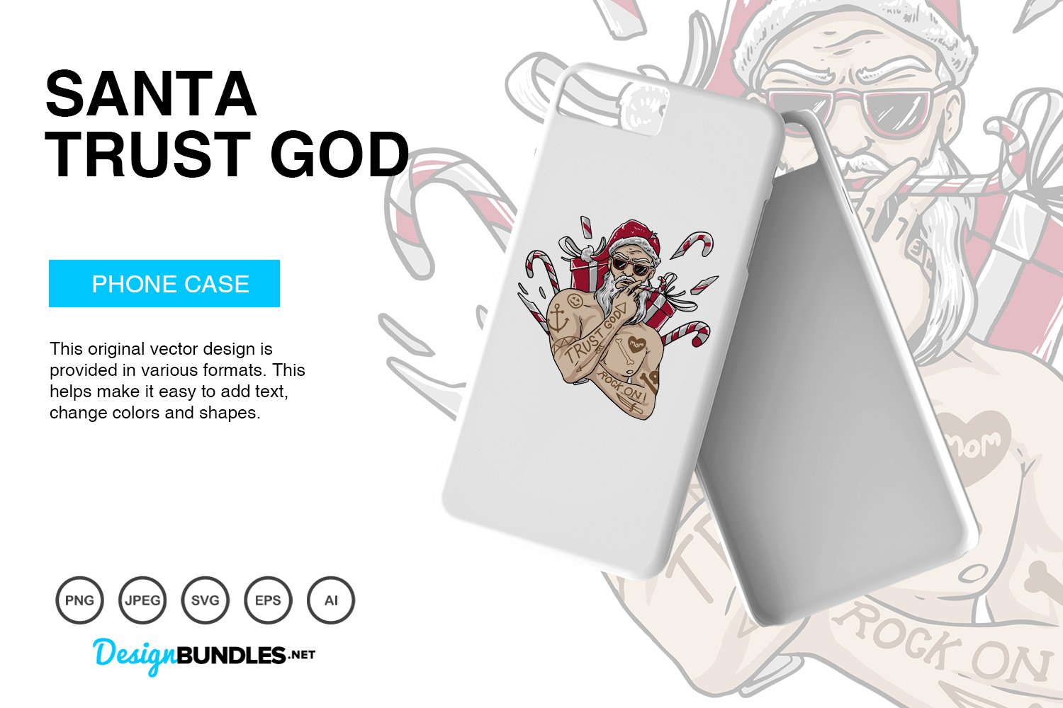 Santa Trust God Vector Illustration
