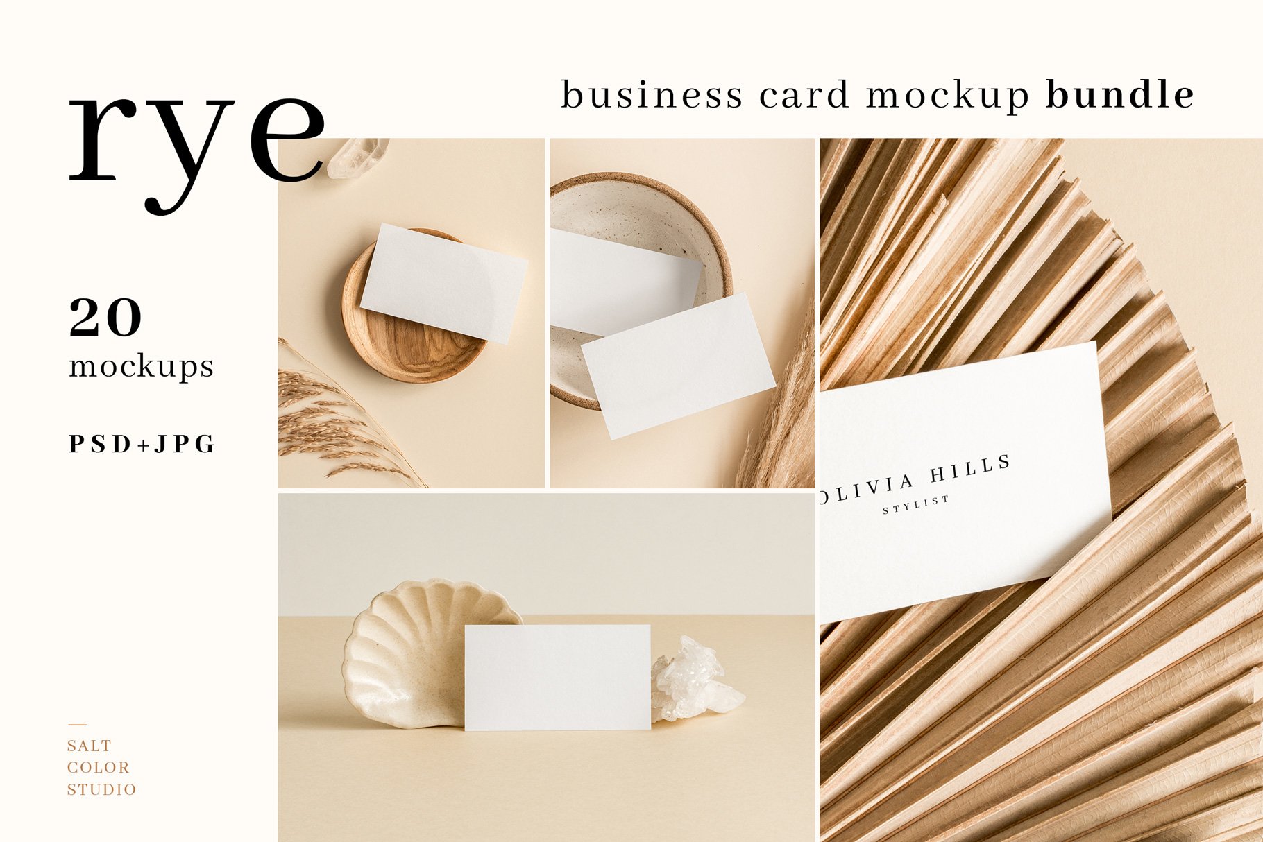 Rye - Business Card Mockup Bundle (1094976) | Branding | Design Bundles