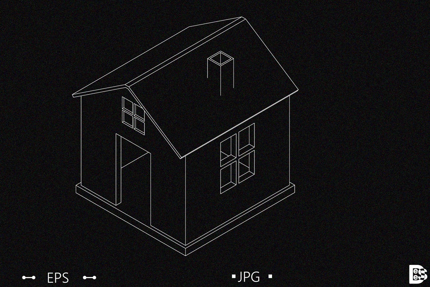 Simple Isometric House Drawing