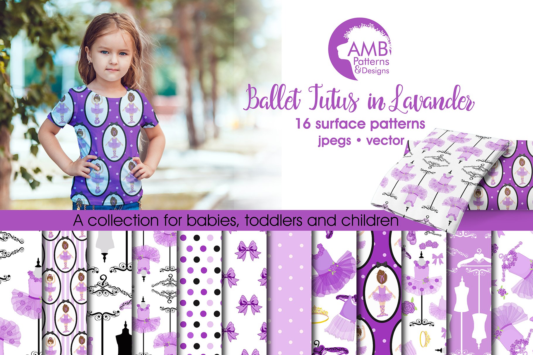 Ballet Surface Patterns in Lavender, Ballet Papers, AMB-1320 (111577 ...
