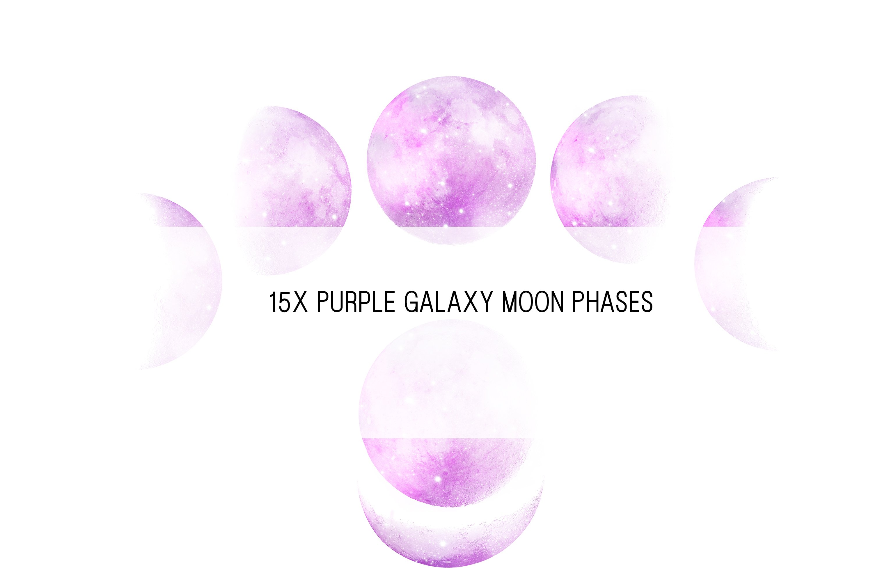 Purple Galaxy Moon Phases