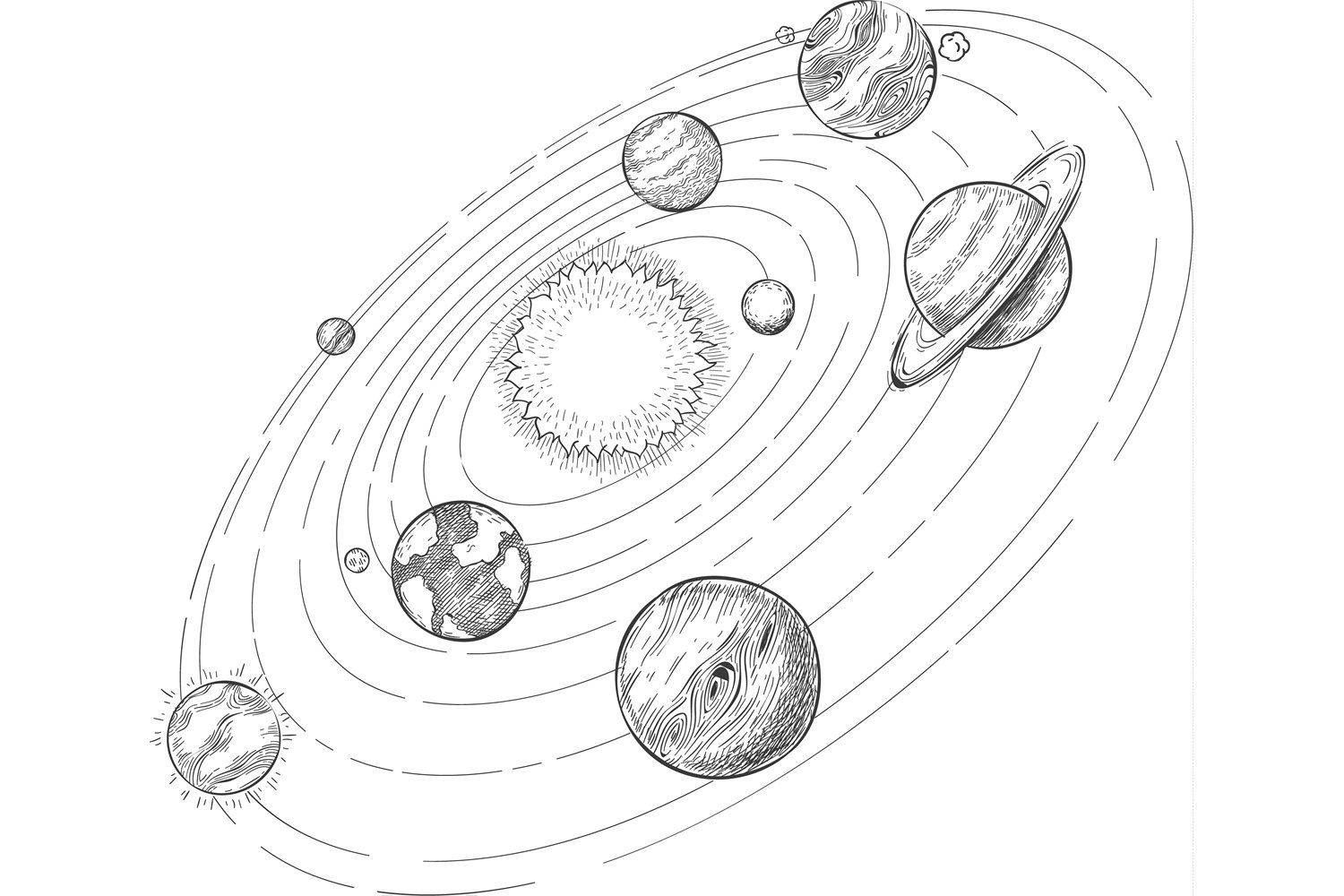 Pencil Drawings Of Solar System