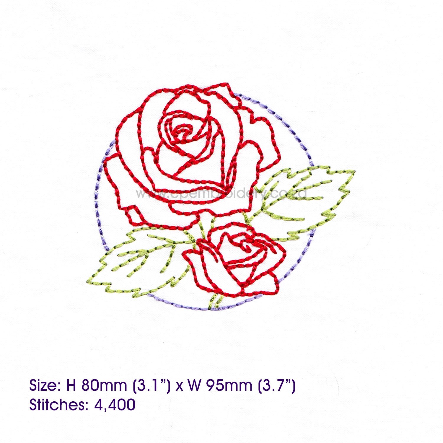 Floral Circle Rose Outline Machine Embroidery Design (194633 ...