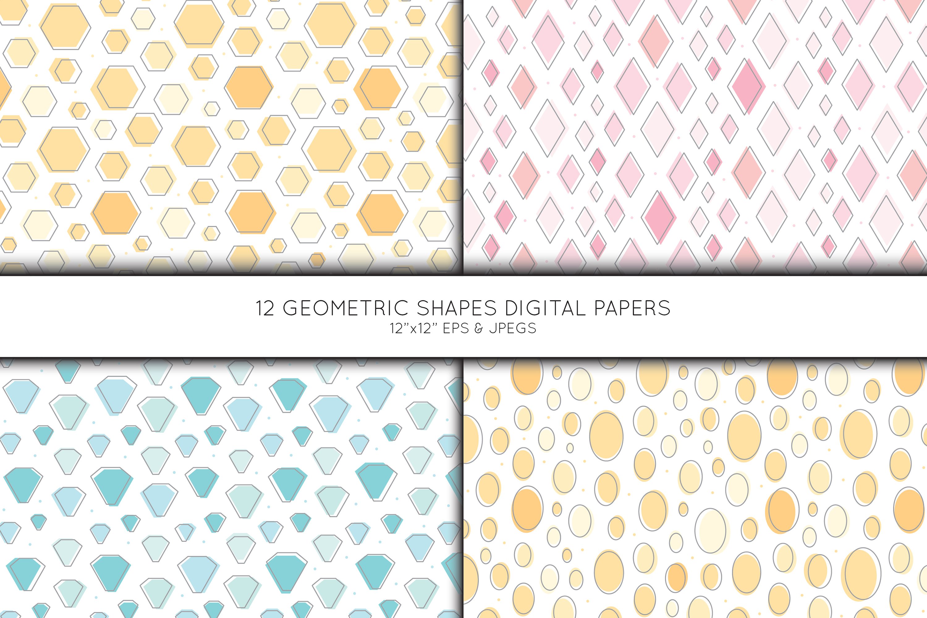 Geometric Digital Paper, Geometric Scrapbook paper (777780) | Patterns ...