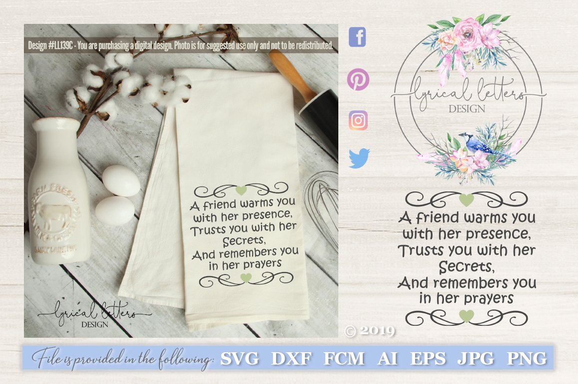 Friend Poem SVG Cut File LL139C (111340) | Cut Files | Design Bundles