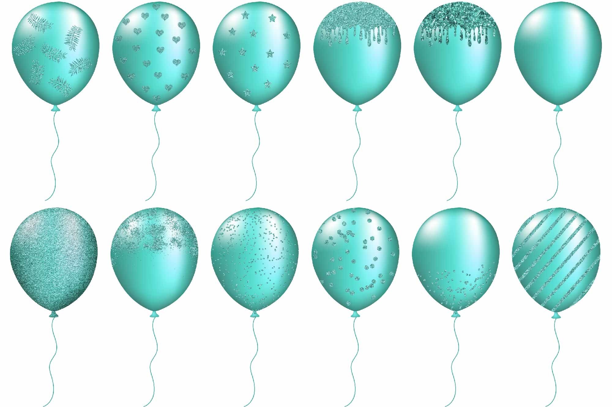 Turquoise Balloon Clipart (864330) | Illustrations | Design Bundles
