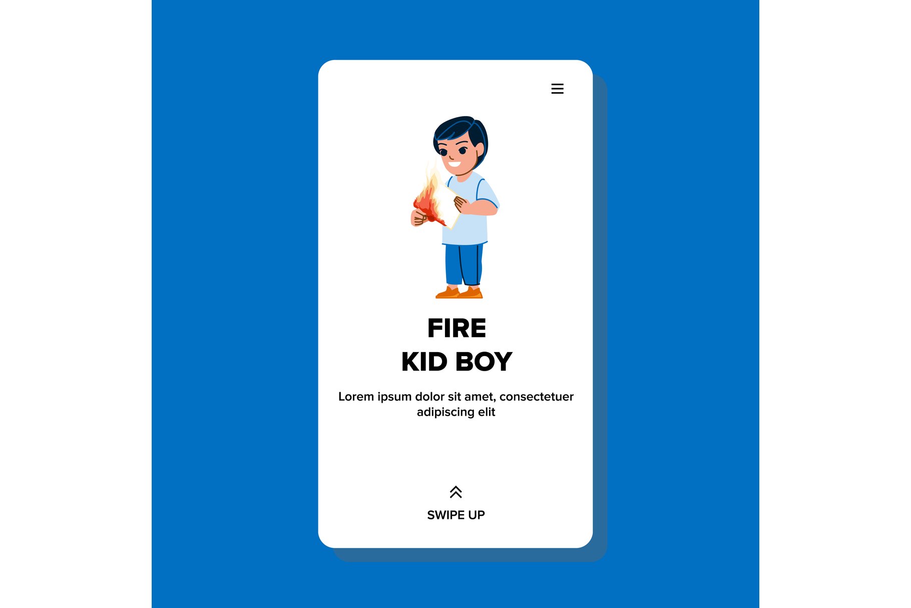 fire kid boy danger vector (2236051) | Icons | Design Bundles