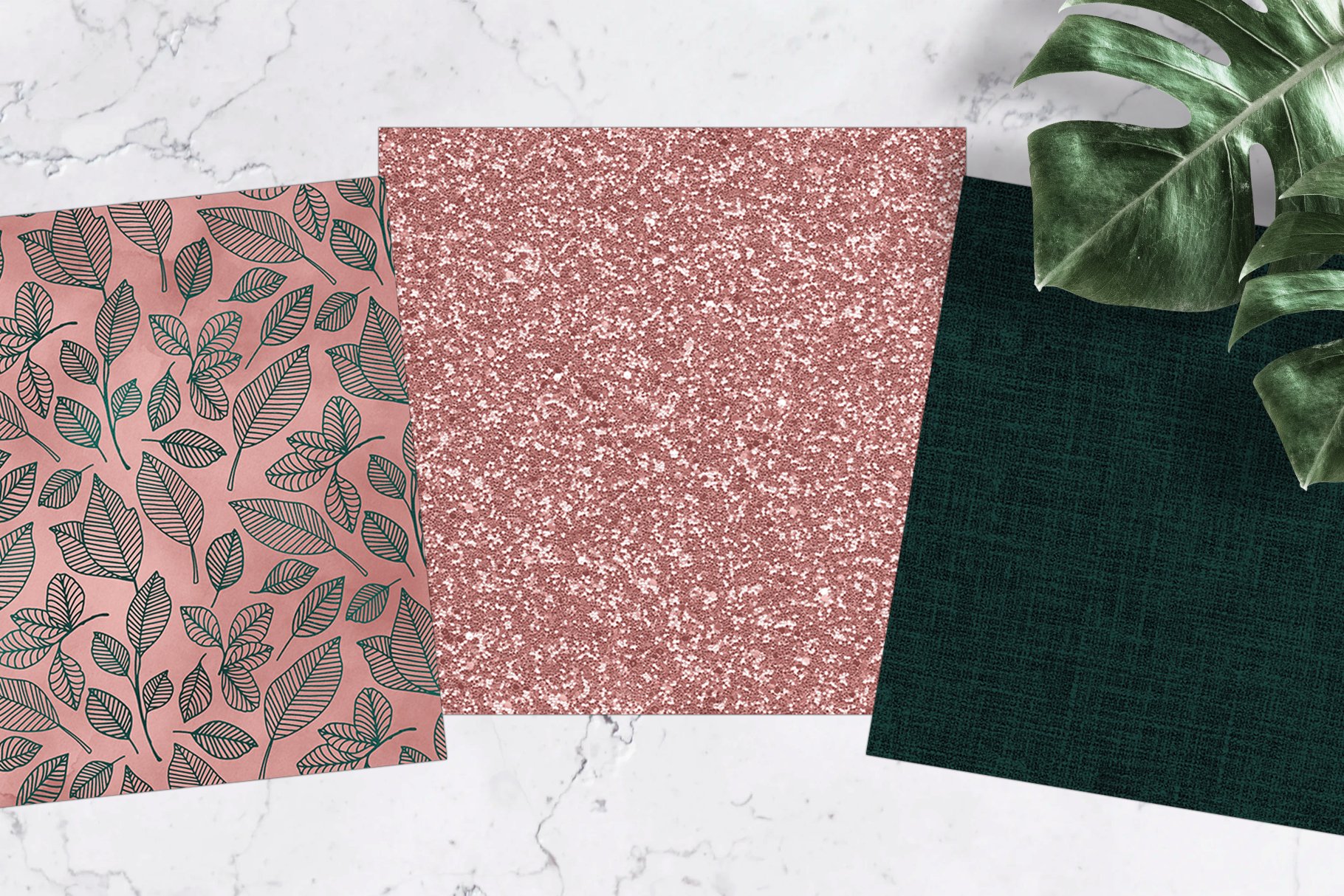 Emerald Blush Digital Paper Pack