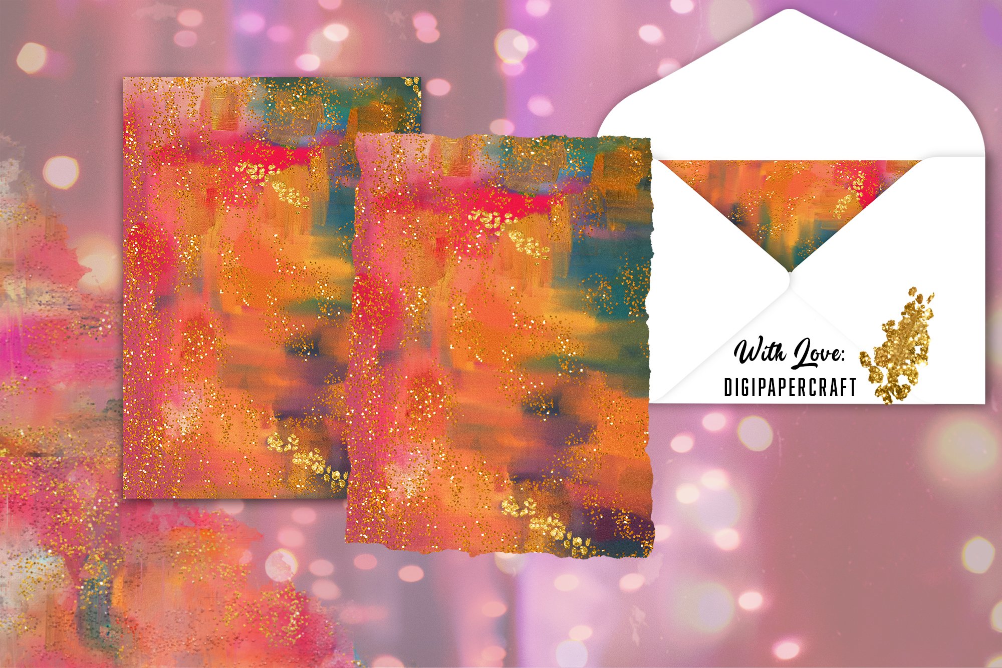 Gold Acrylic Abstract Art, Digital paper, Paint Textures, (861372 ...