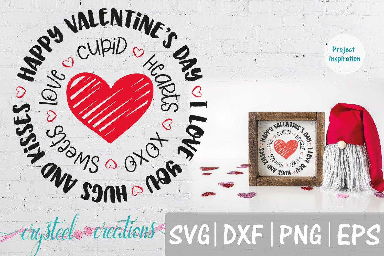 Valentine Circle SVG, DXF, PNG, EPS (1132267) | Cut Files | Design Bundles
