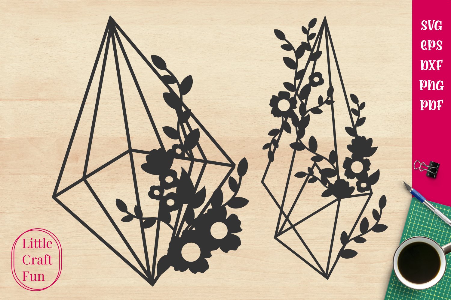 Geometric Cute Flowers Svg , Geometric Svg, (741561) | Cut Files ...