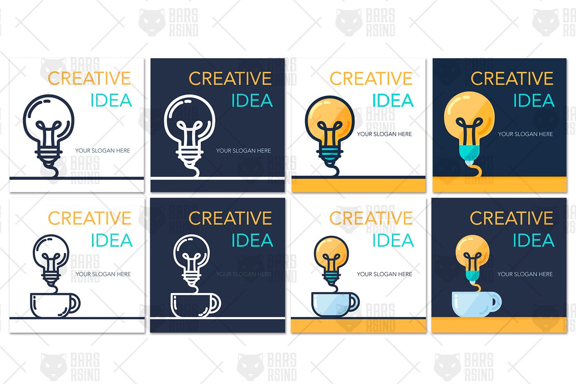 Creative Idea Banners (53860) | Illustrations | Design Bundles