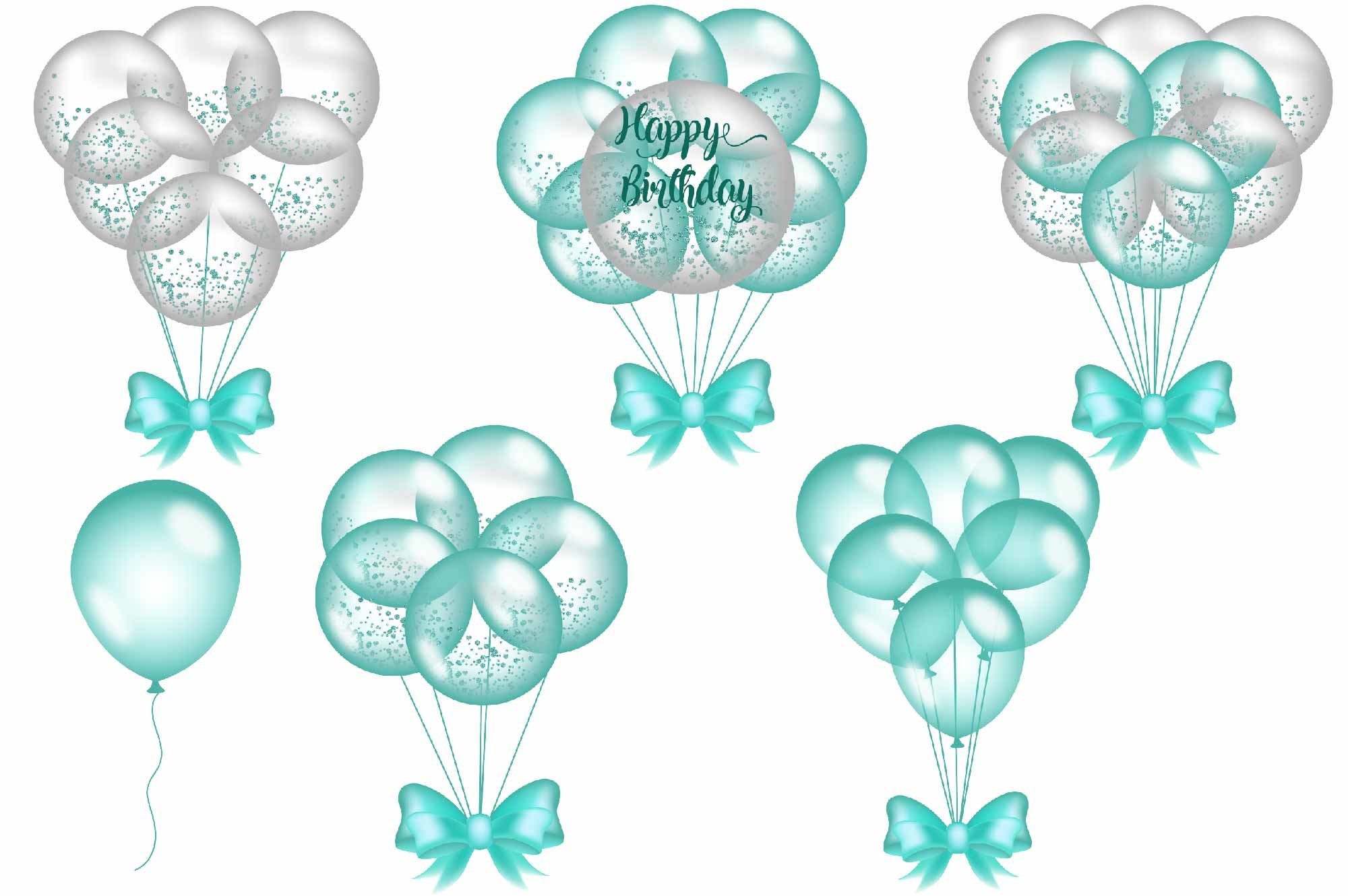 Turquoise Balloon Clipart (864330) | Illustrations | Design Bundles