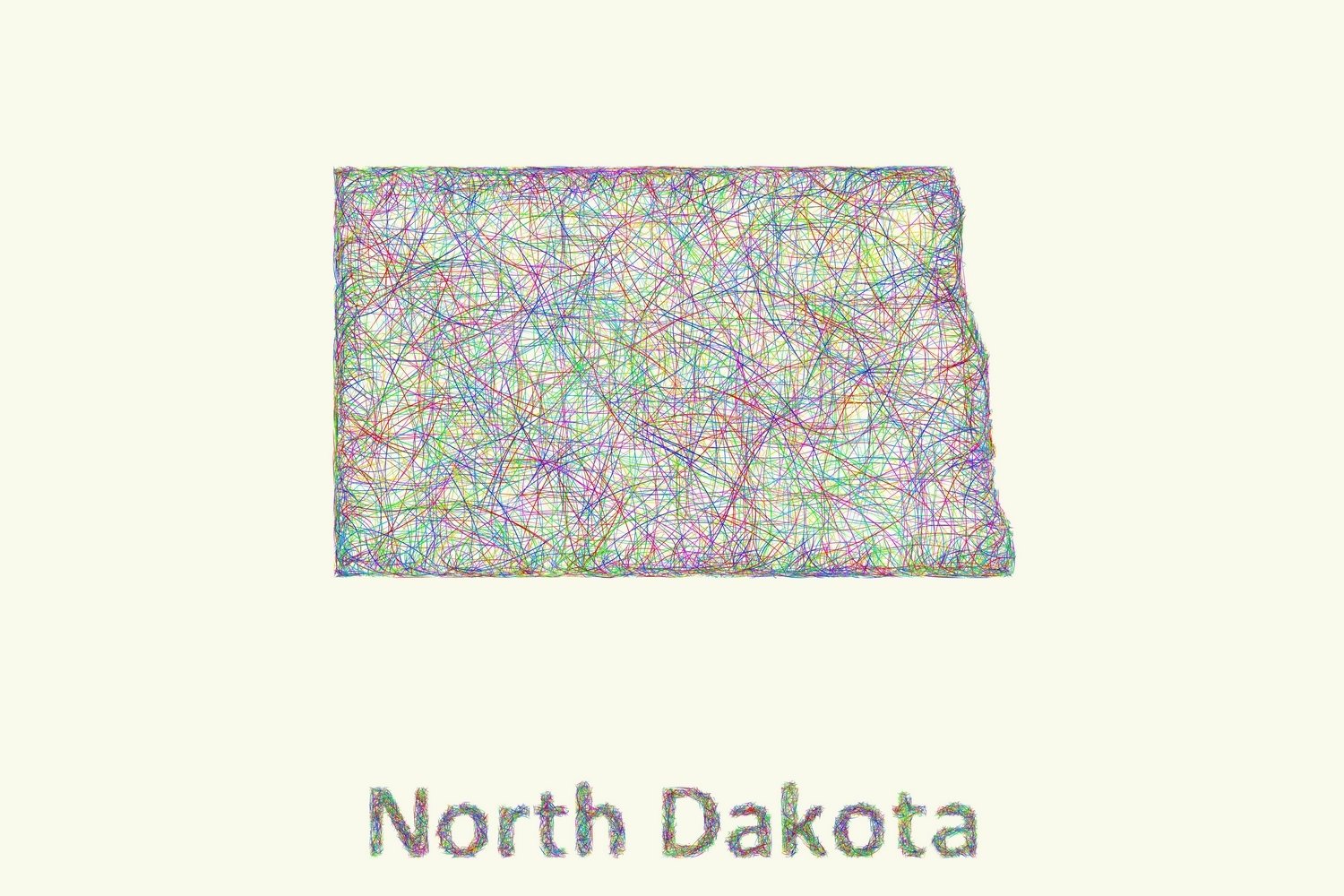 North Dakota line art map (334459) | Illustrations | Design Bundles