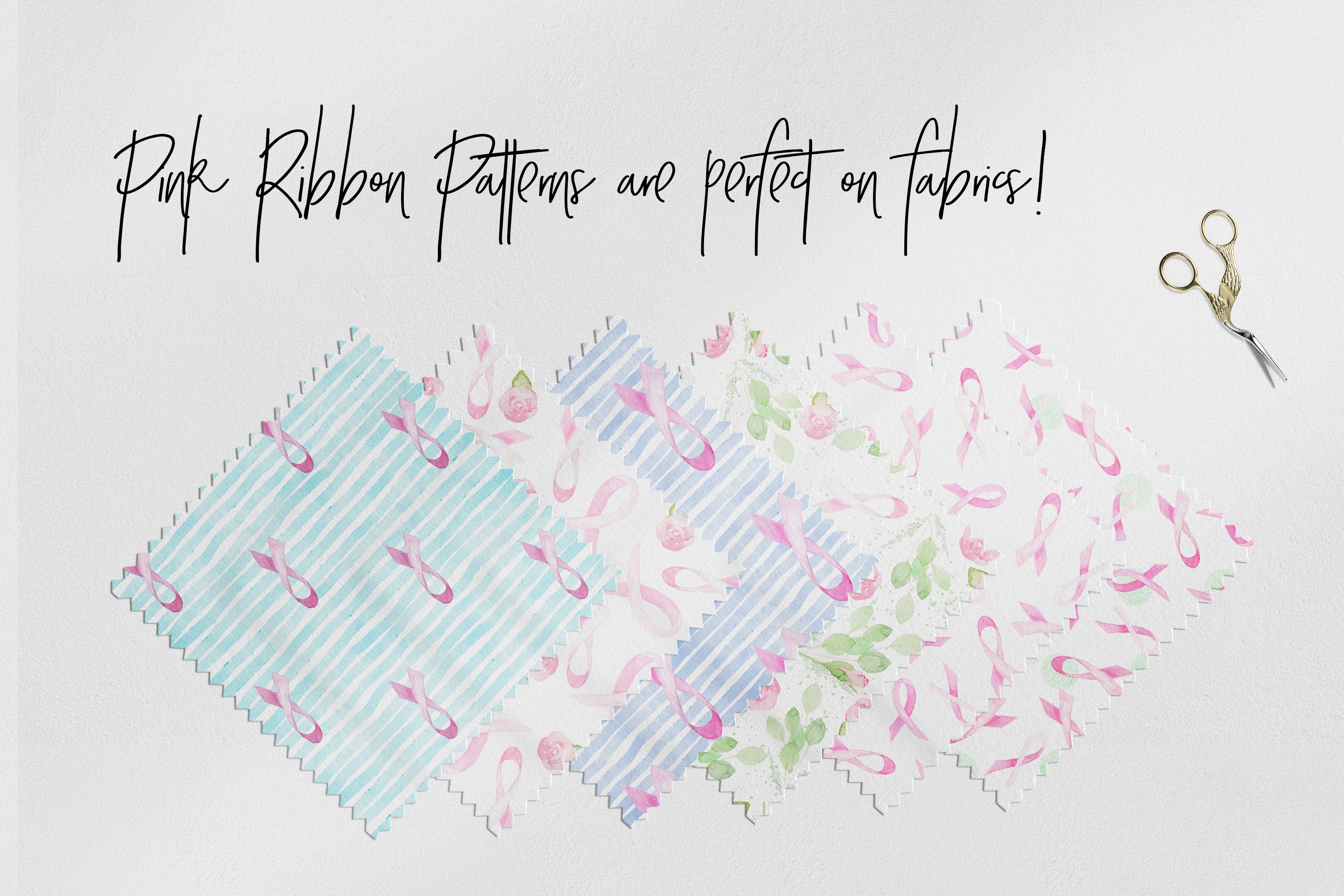 Pink Ribbon Digital Patterns Breast Cancer Awareness Papers (277425 ...