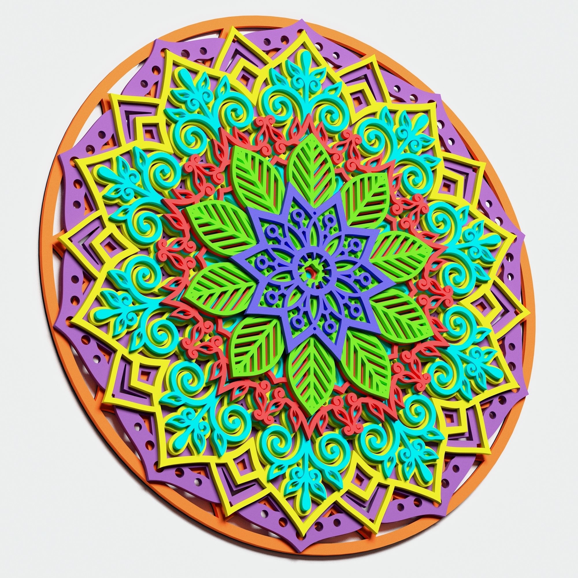 Multilayer Mandala #7, Vector file for cutting, 3d svg (741581) | Paper ...