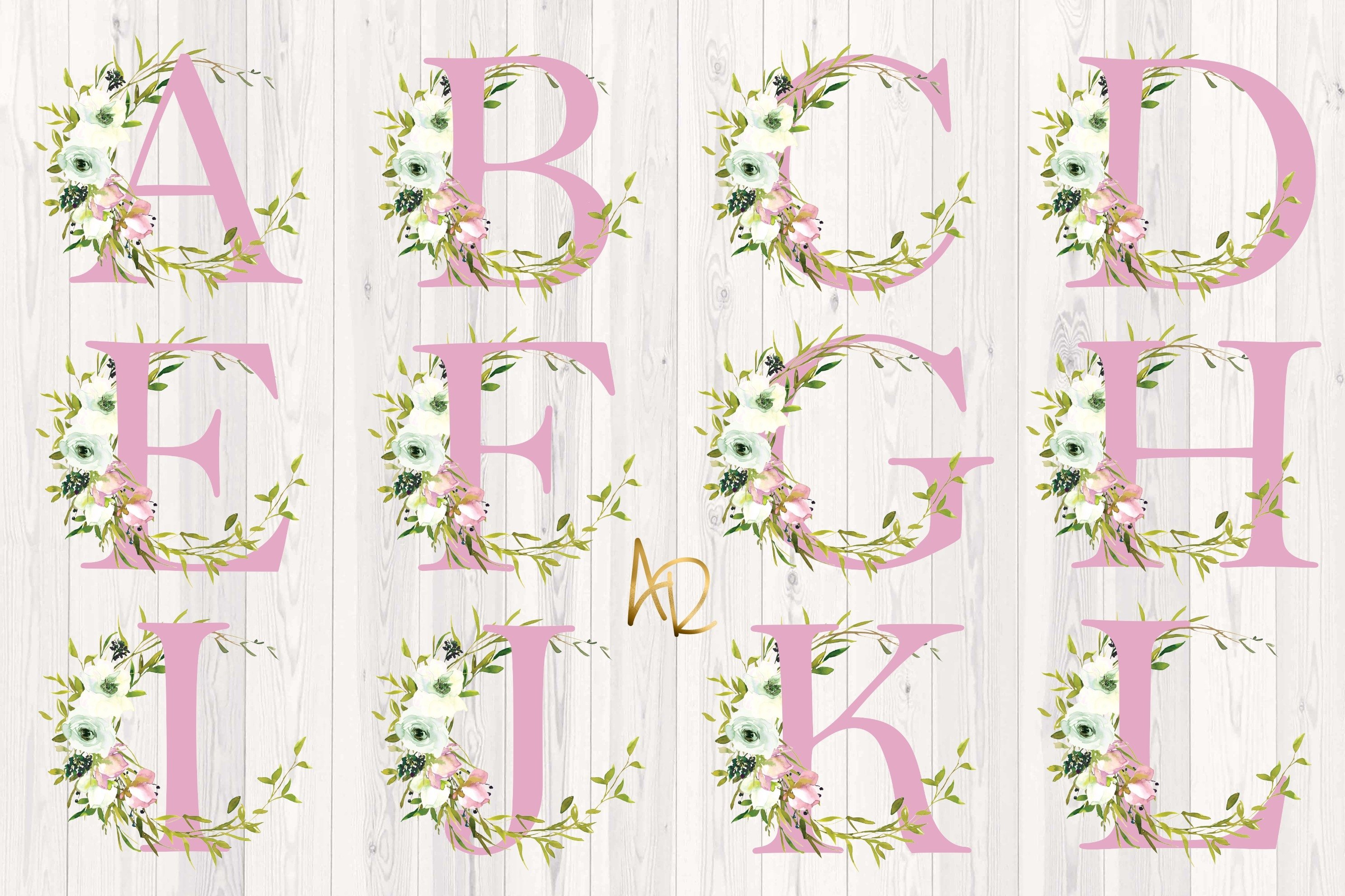 Sublimation Alphabet | Floral Letters PNG bundle Purple (1020840 ...