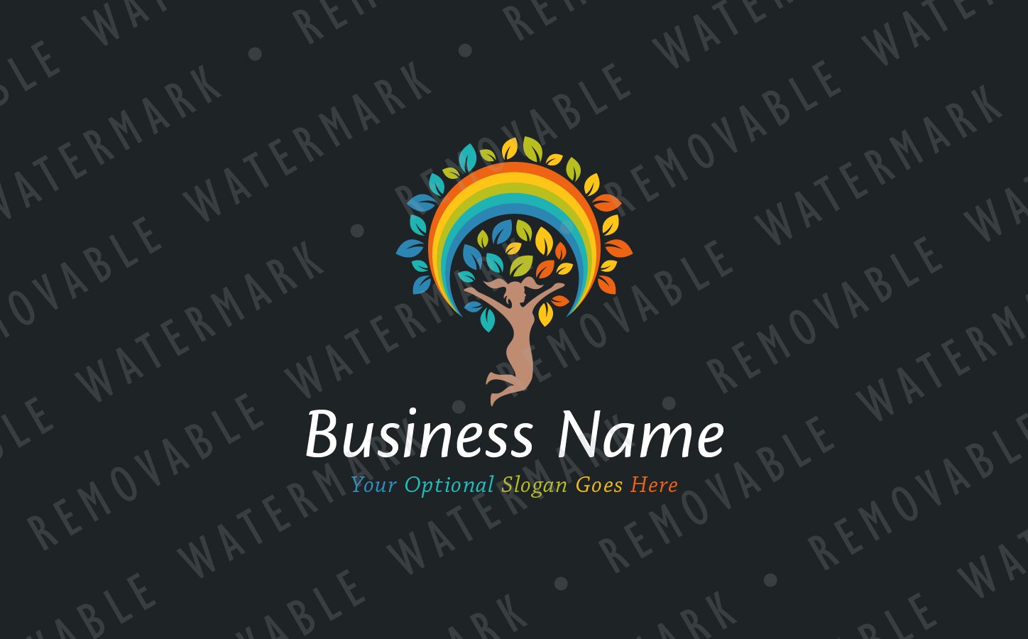 Rainbow Tree of Joy Logo (115644) | Logos | Design Bundles