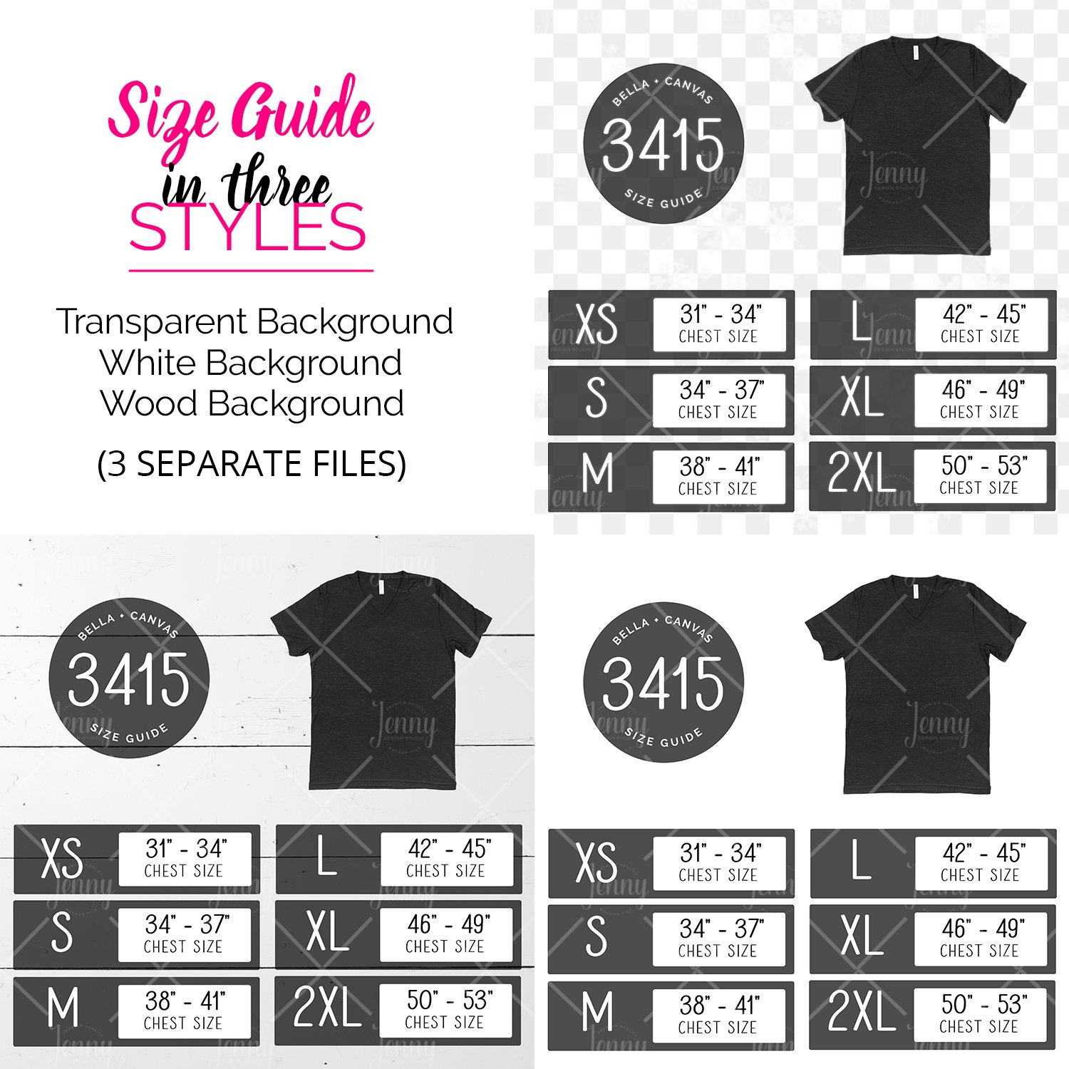 Bella Canvas 3415 Tshirt Size Chart Mockup (476193) | Mock Ups | Design ...
