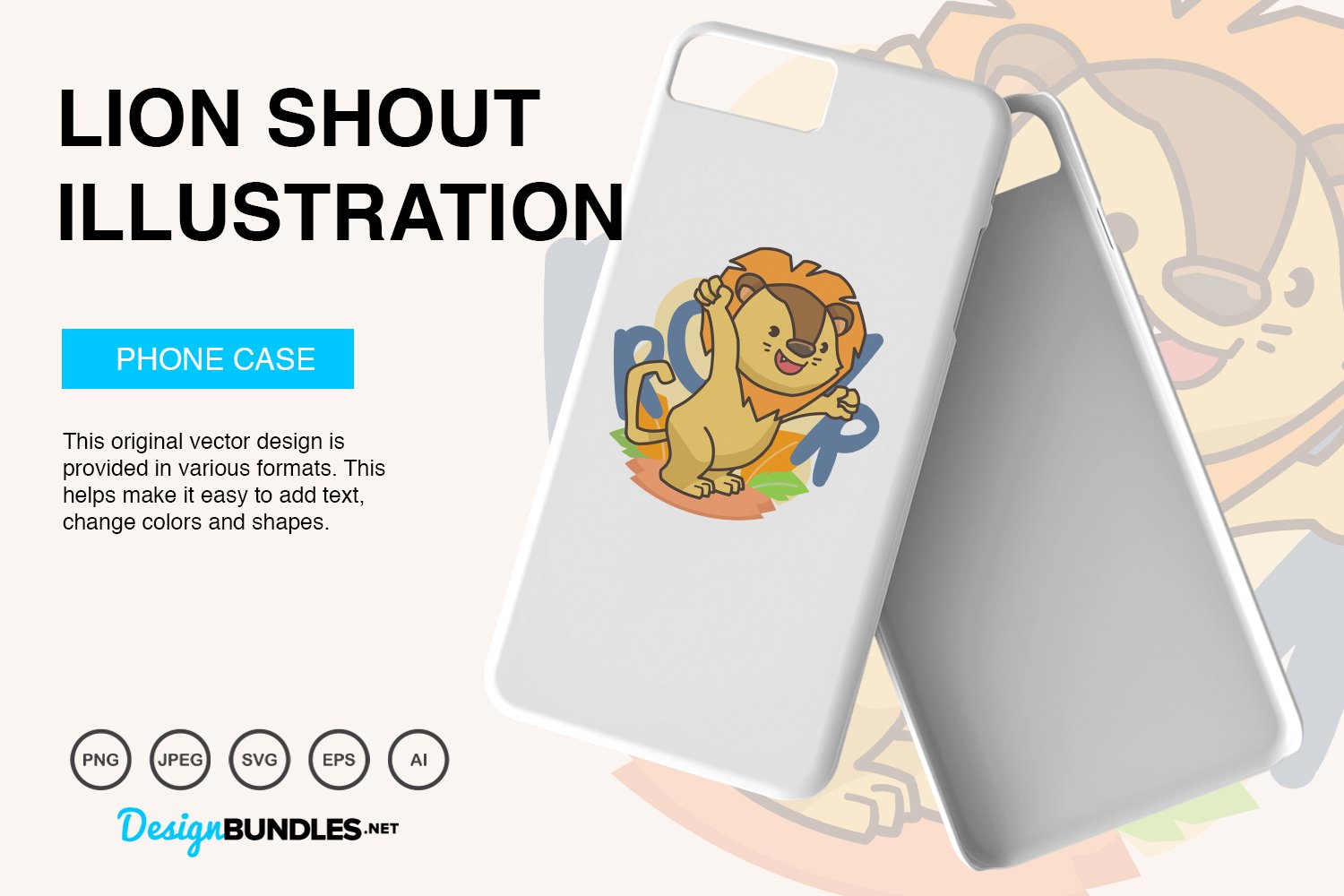 Lion Shout Vector Illustration