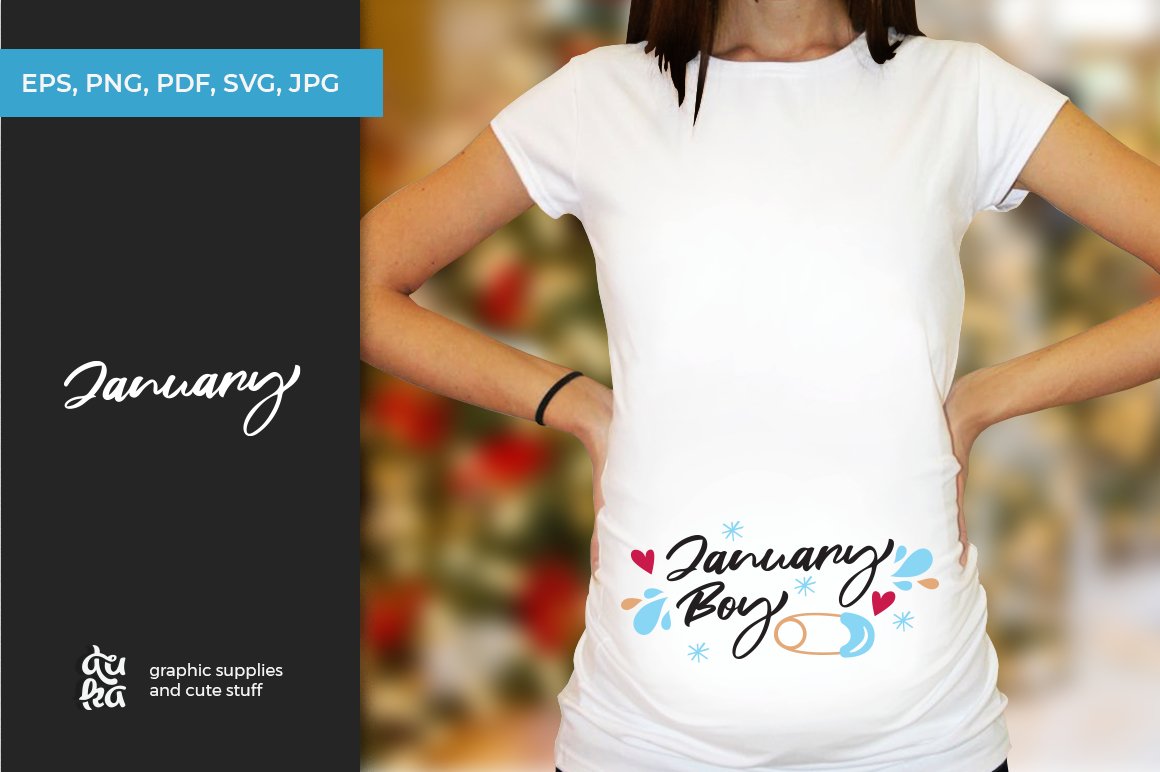 January Boy - Pregnancy SVG