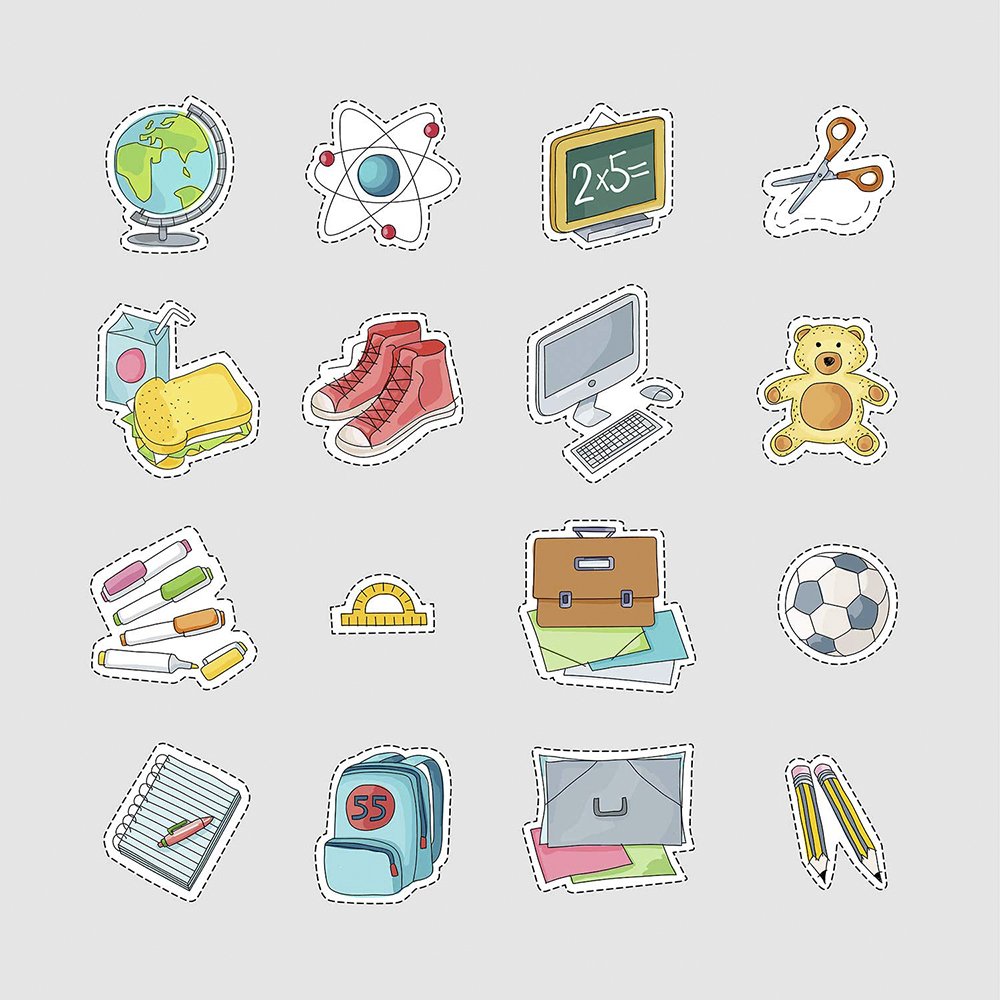 Back to School Stickers Set (28959) | Illustrations | Design Bundles