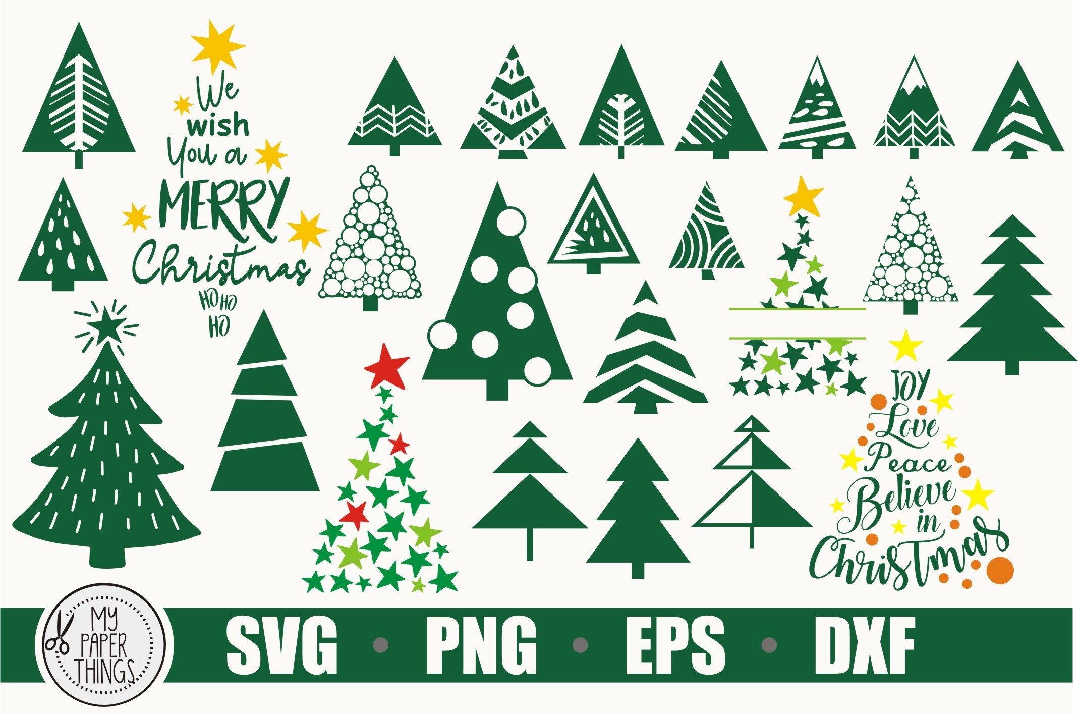 Christmas Tree SVG Bundle (910717) | Cut Files | Design Bundles