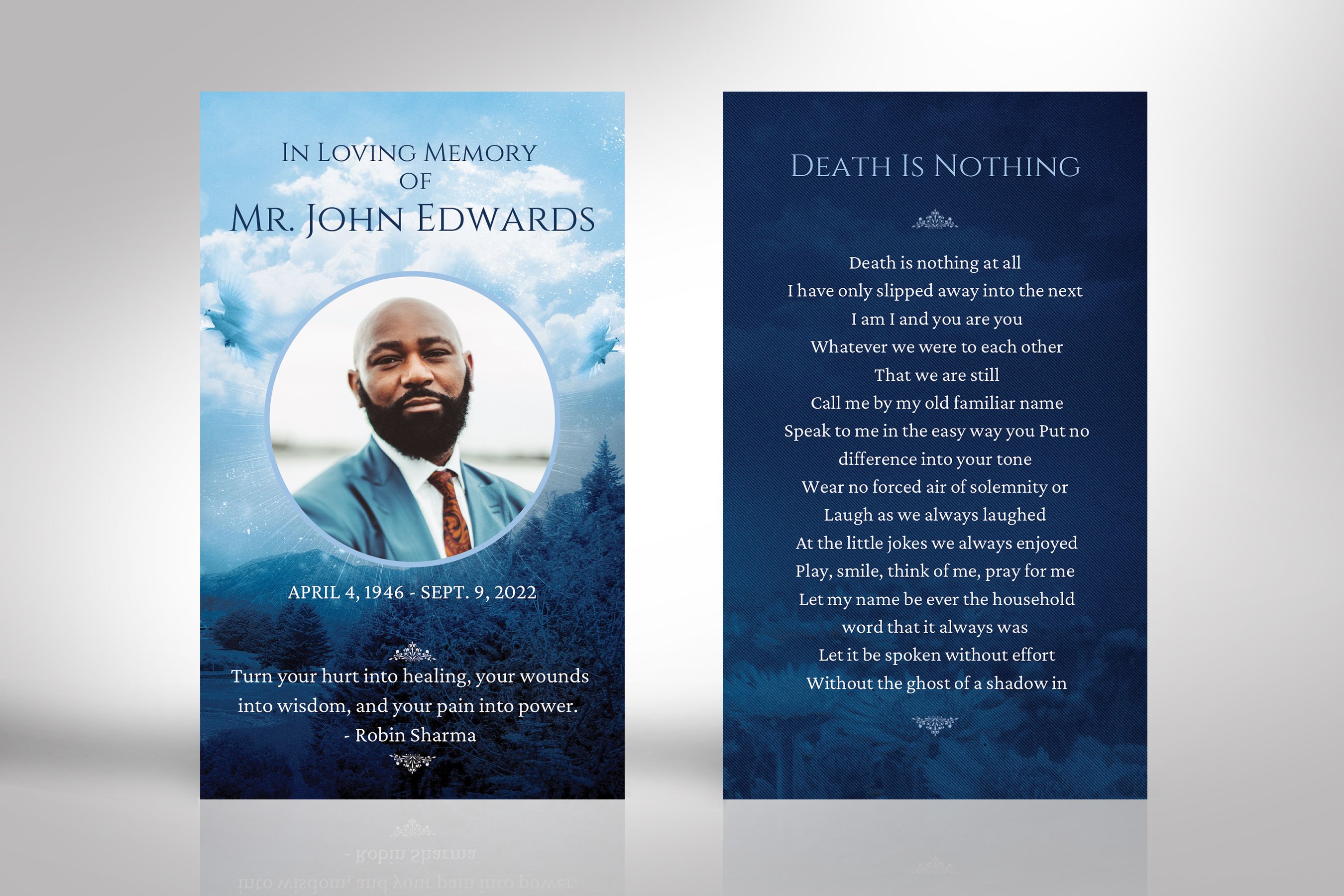 Funeral Memorial Prayer Card Pc001 Creative Card Templates 200x200
