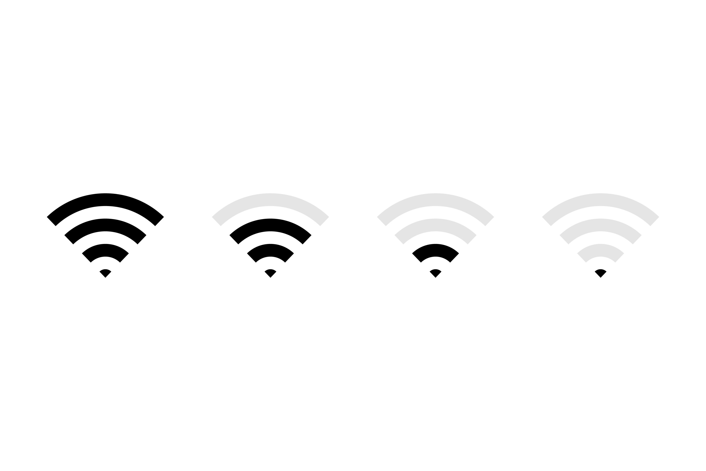 Wifi signal strength icon set. Wi-Fi level symbol (1096858) | Icons ...