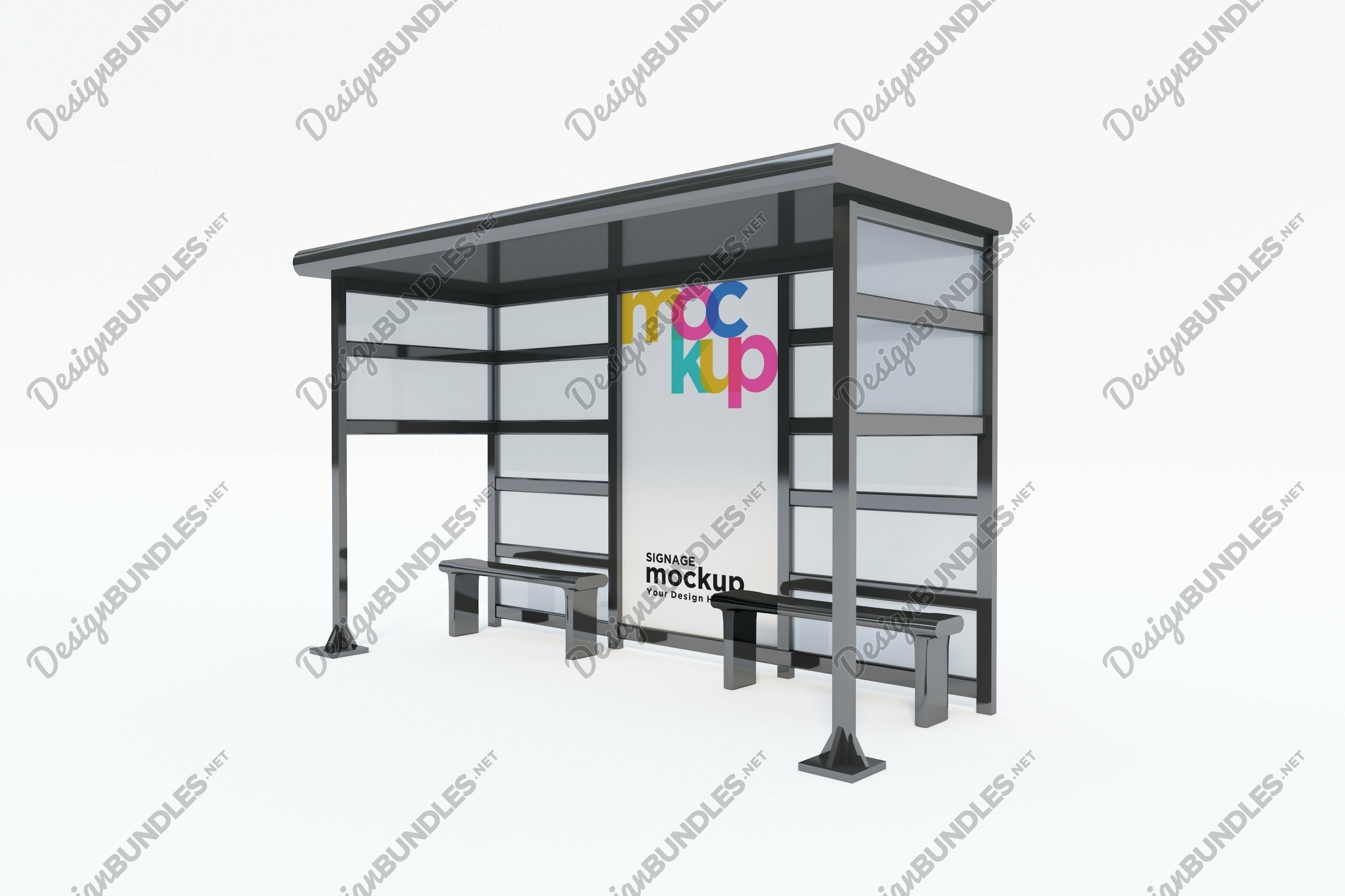 City Bus Stop Sign Mockup (1817753) | Branding | Design Bundles