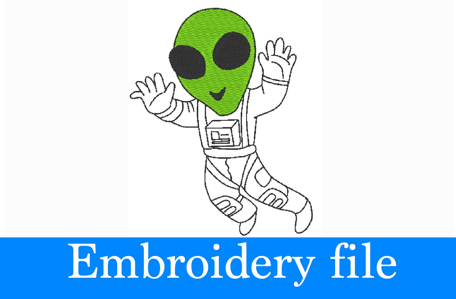 Alien Astronaut Embroidery Design 2.8'x3.5' (85055) | Embroidery ...