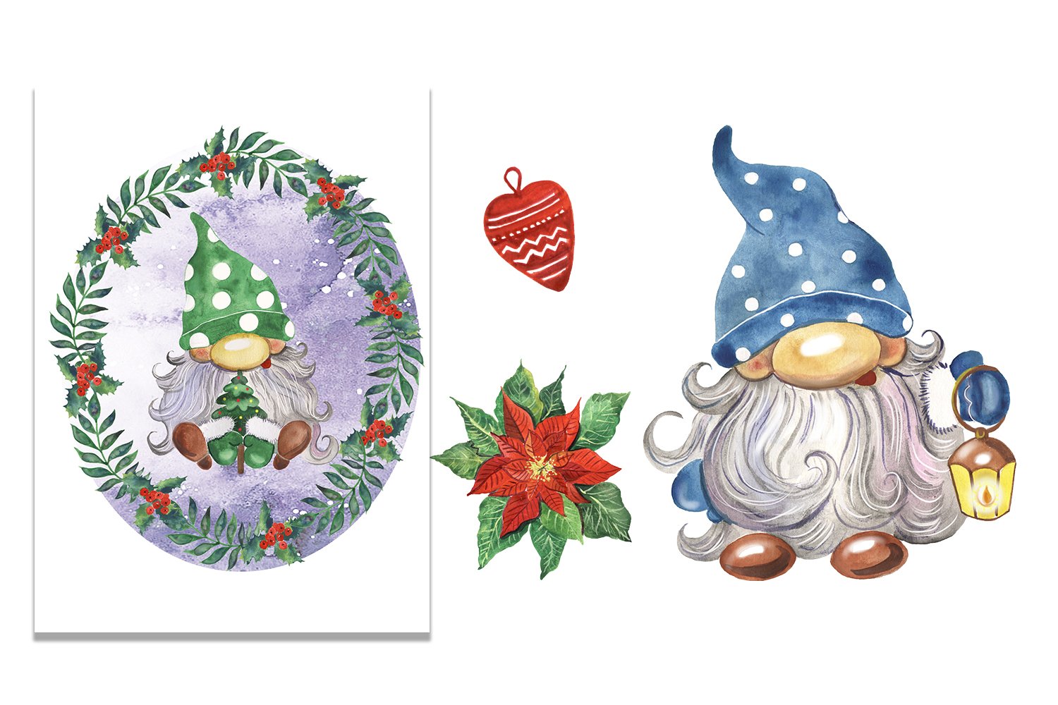 Christmas gnomes clipart. Watercolor Scandinavian gnomes (909860 ...