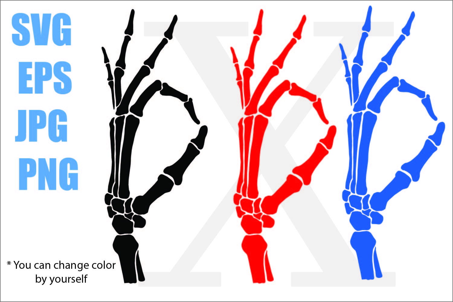 Skeleton Hand OK - SVG-EPS-JPG-PNG (302681) | Illustrations | Design ...