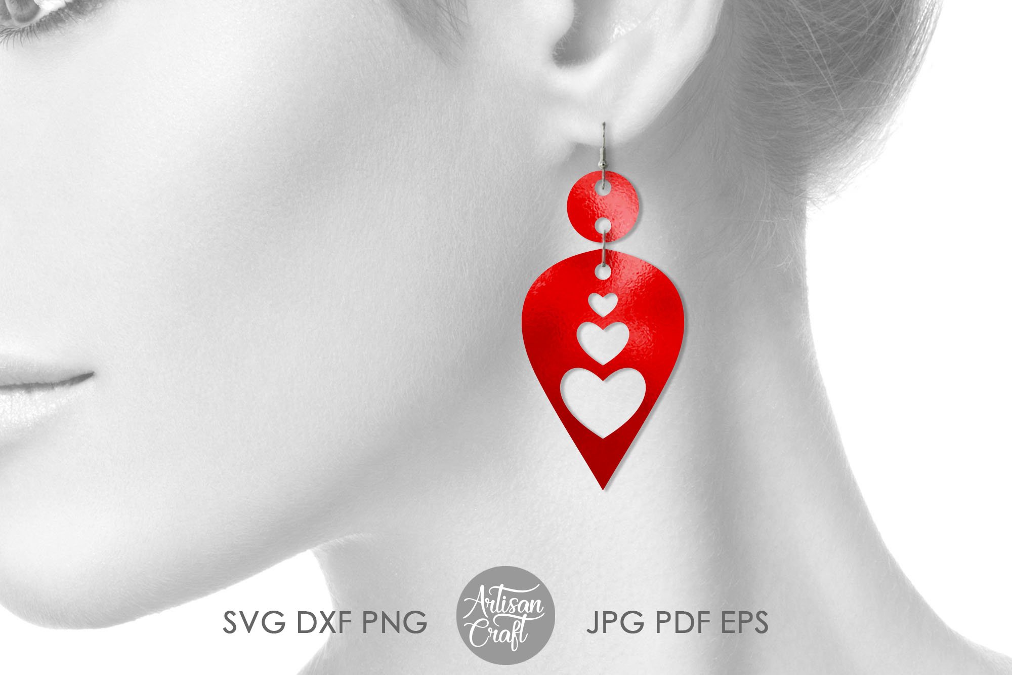 Valentines earrings, SVG cut file, heart earrings SVG (1125635) | Cut ...