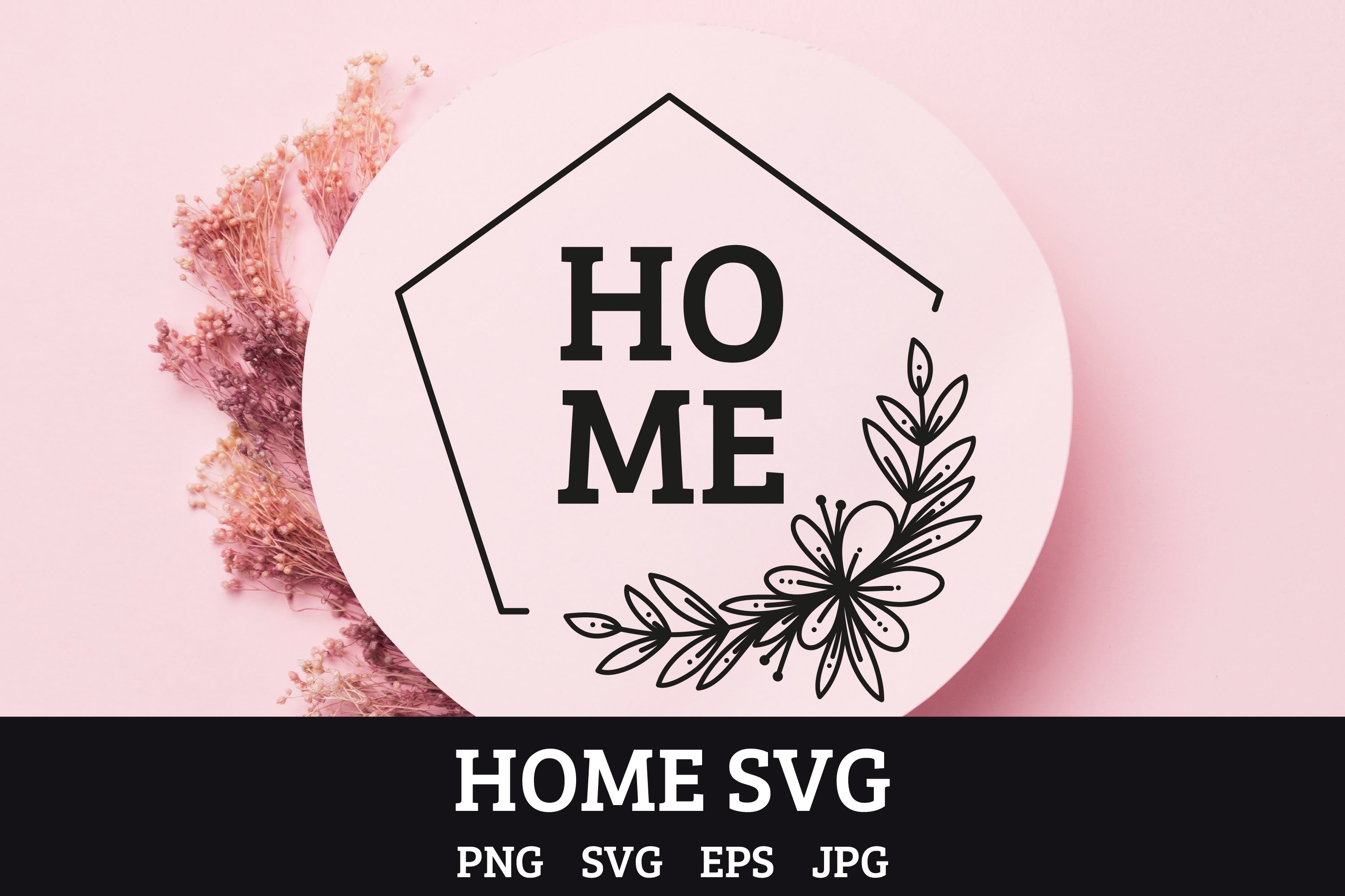 Home cut file, Home SVG cut file, floral frame (1319998) | SVGs ...