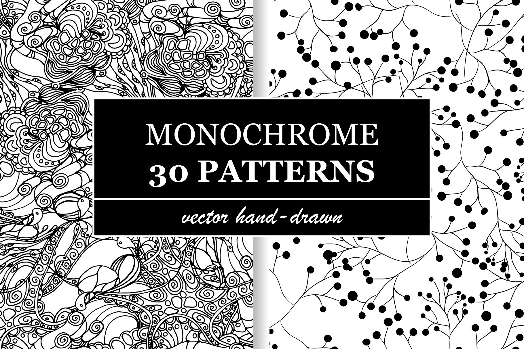 Monochrome Patterns Collection (126320) | Patterns | Design Bundles