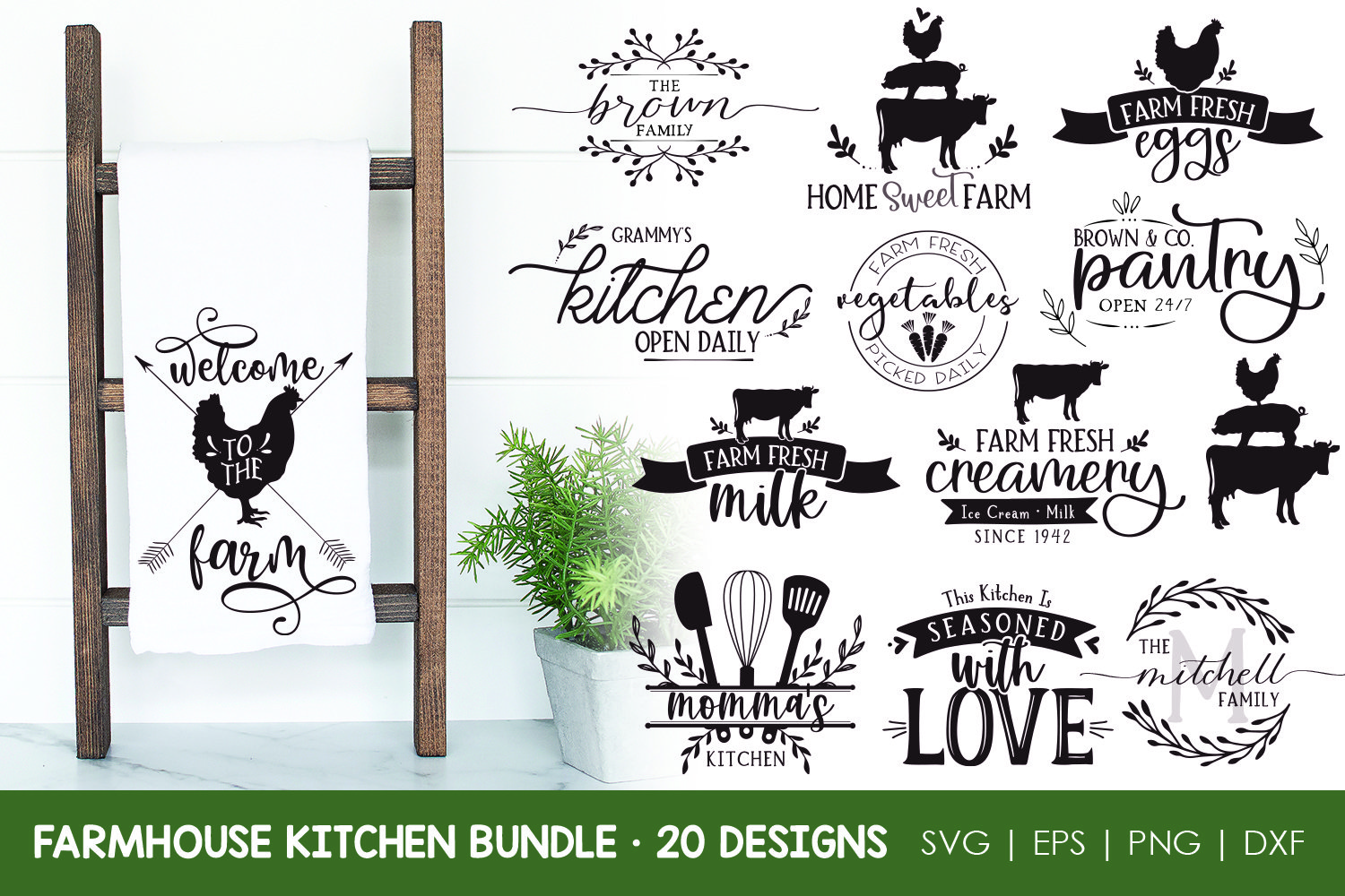Farmhouse Kitchen SVG Bundle, Farmhouse Kitchen Cut Files (1179100 ...