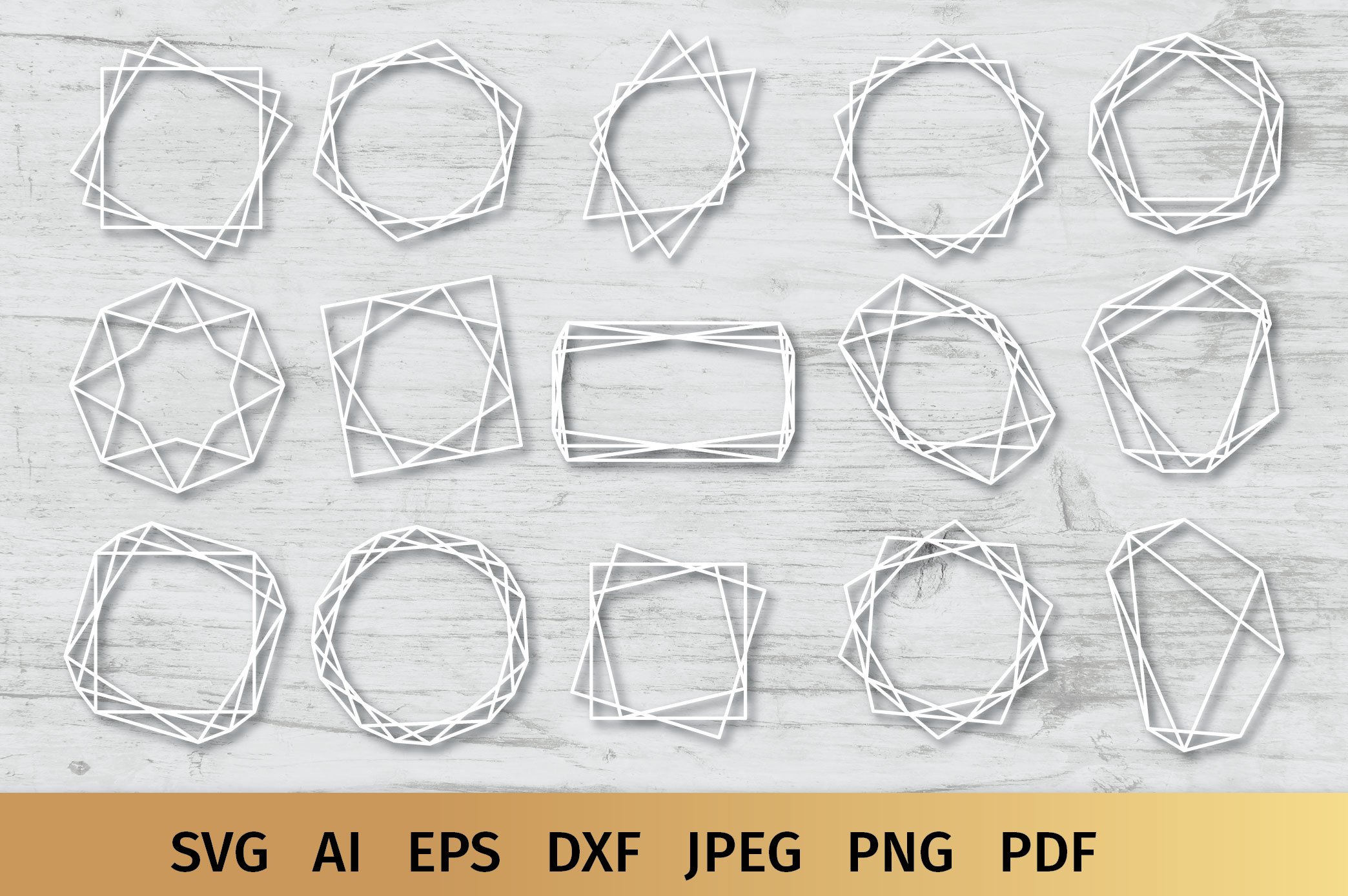 15 Geometric Frames SVG (437942) | Monograms | Design Bundles