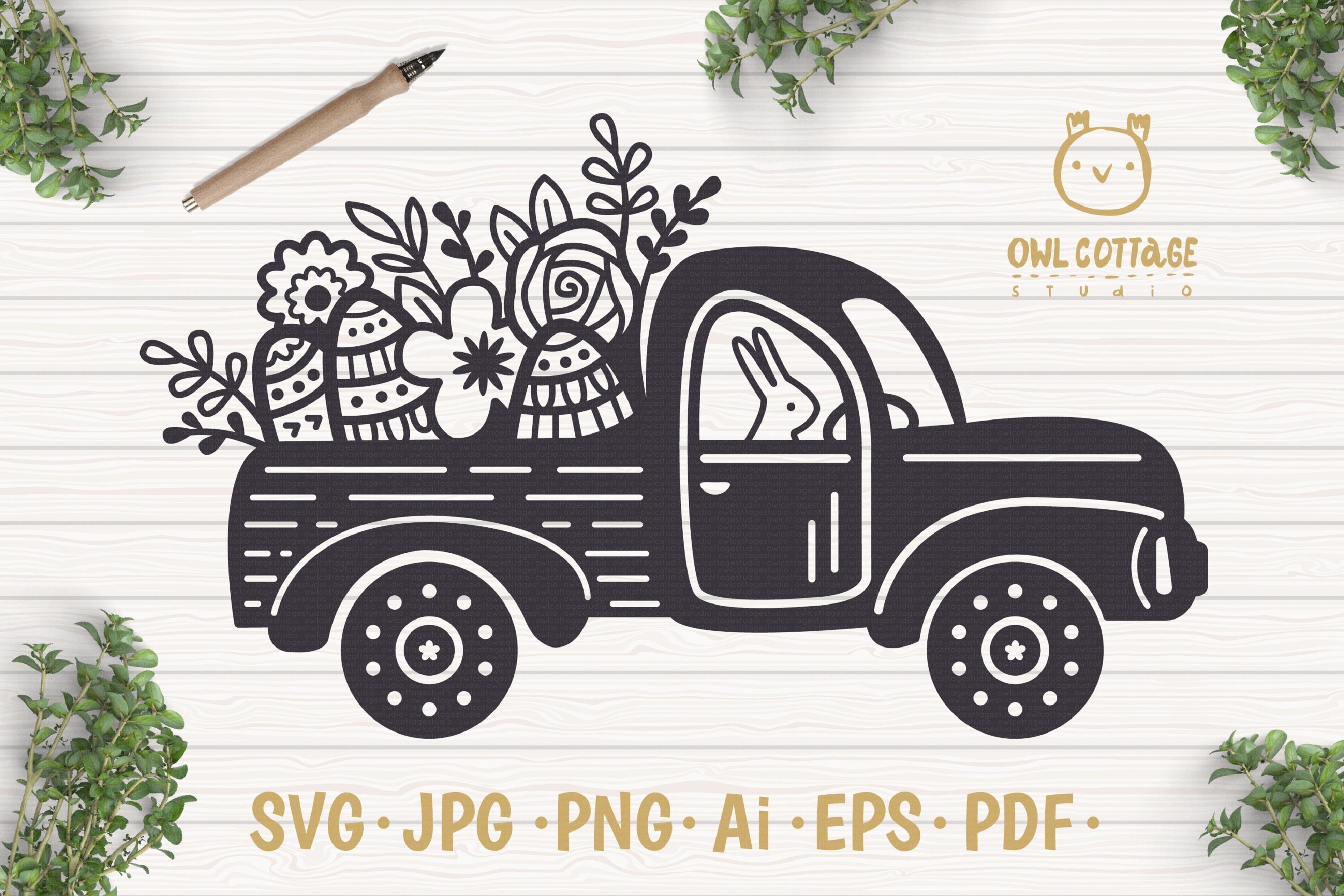 Easter Truck svg , Easter Svg, Easter Decor (474797) | SVGs | Design ...