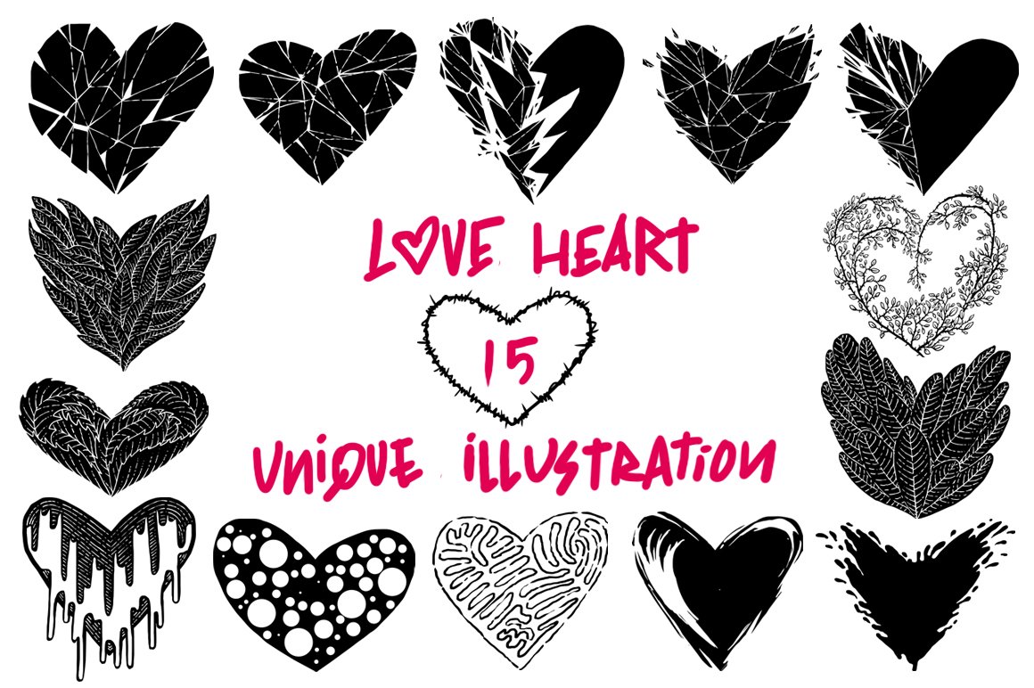 Love heart unique illustration | Gifts (305976) | Illustrations ...