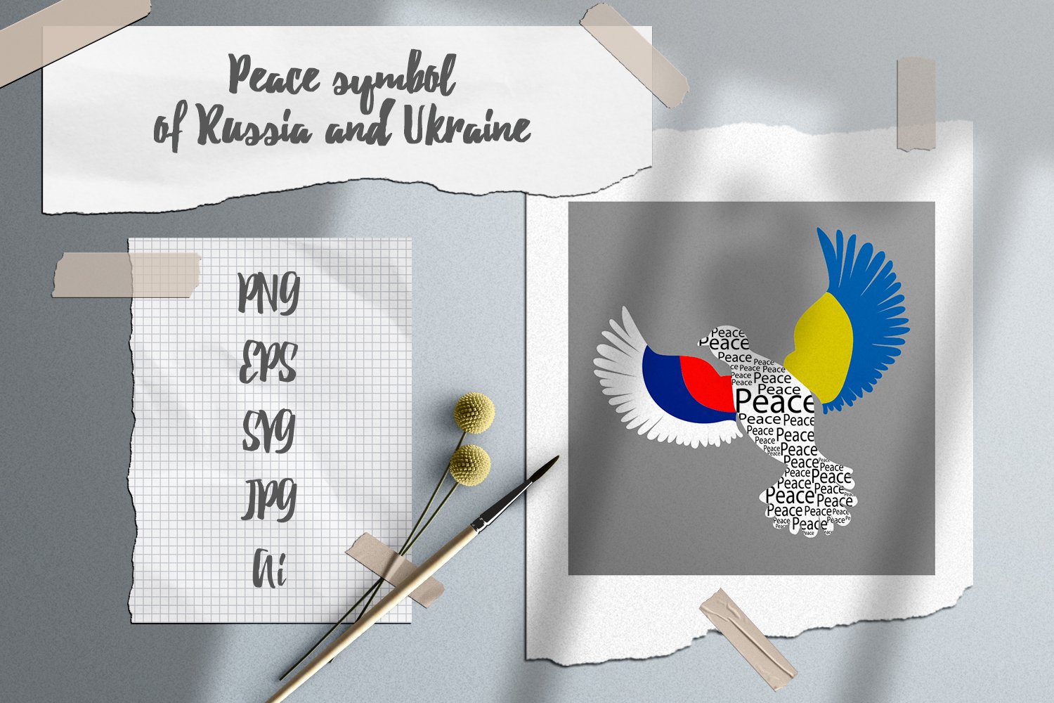 Dove. Peace symbol of Russia and Ukraine. SVG