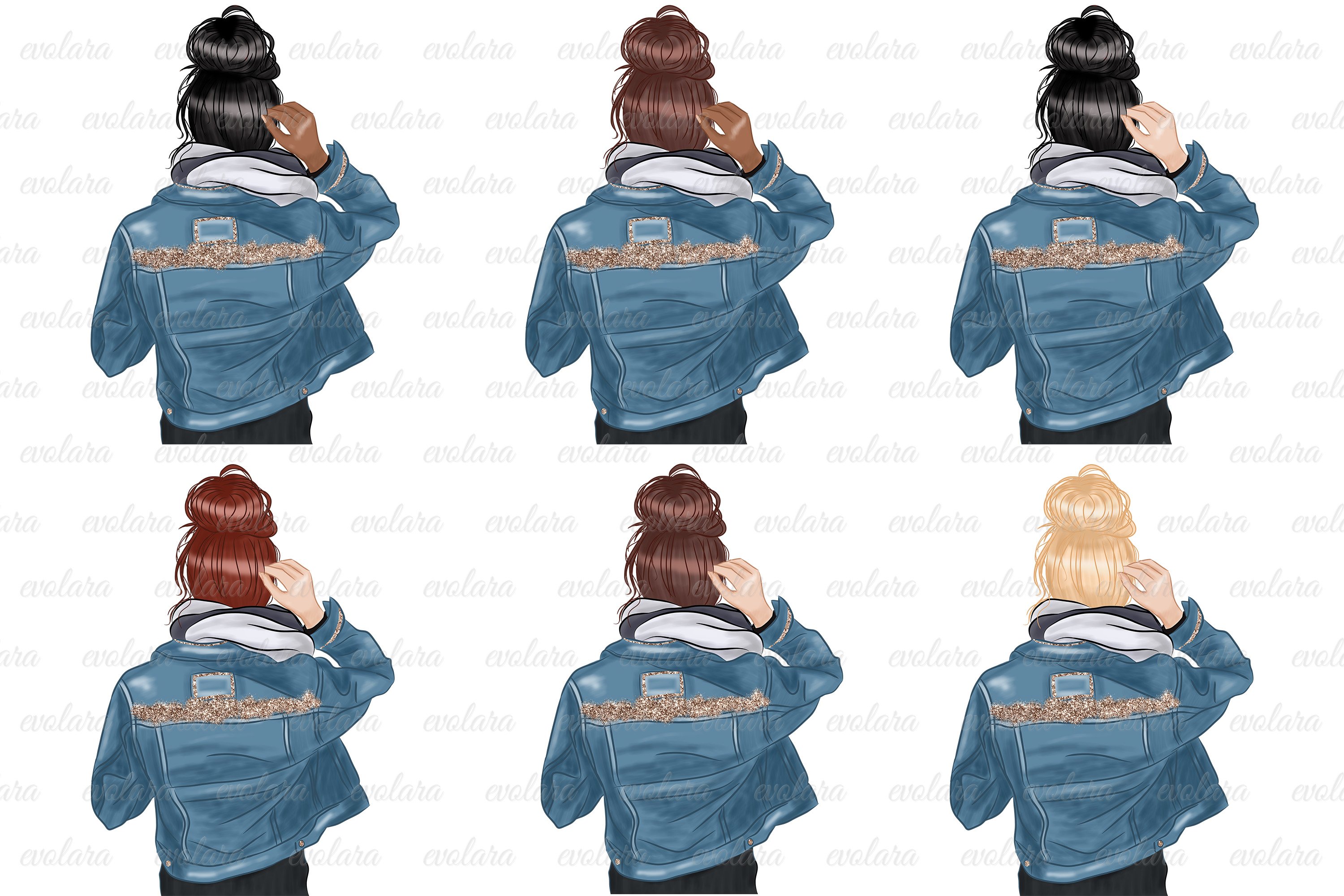 Fashion Girl Clipart Blue Denim Jacket Denim Clipart Planner (305057 ...