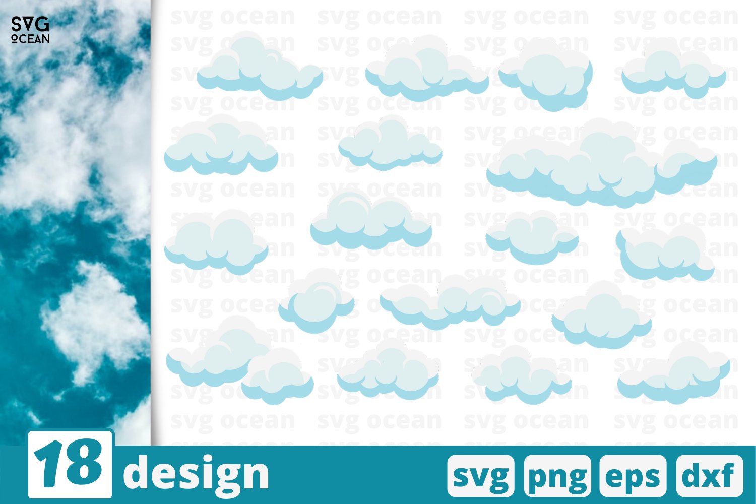 Cloud SVG Bundle | Clouds cut file | Sky clipart | Cricut (575405 ...